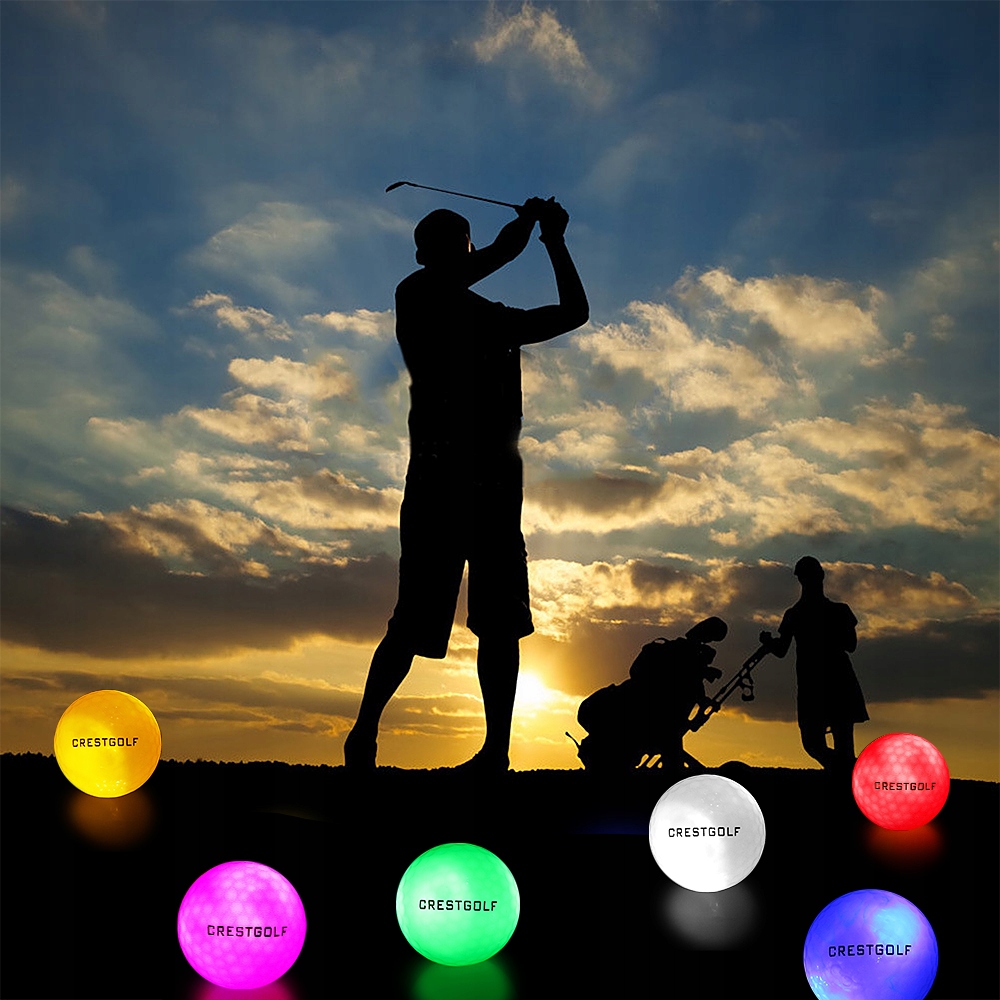 6 DB LED világító golf labda Éjszakai LED golf labdák Fényvisszaverő ...