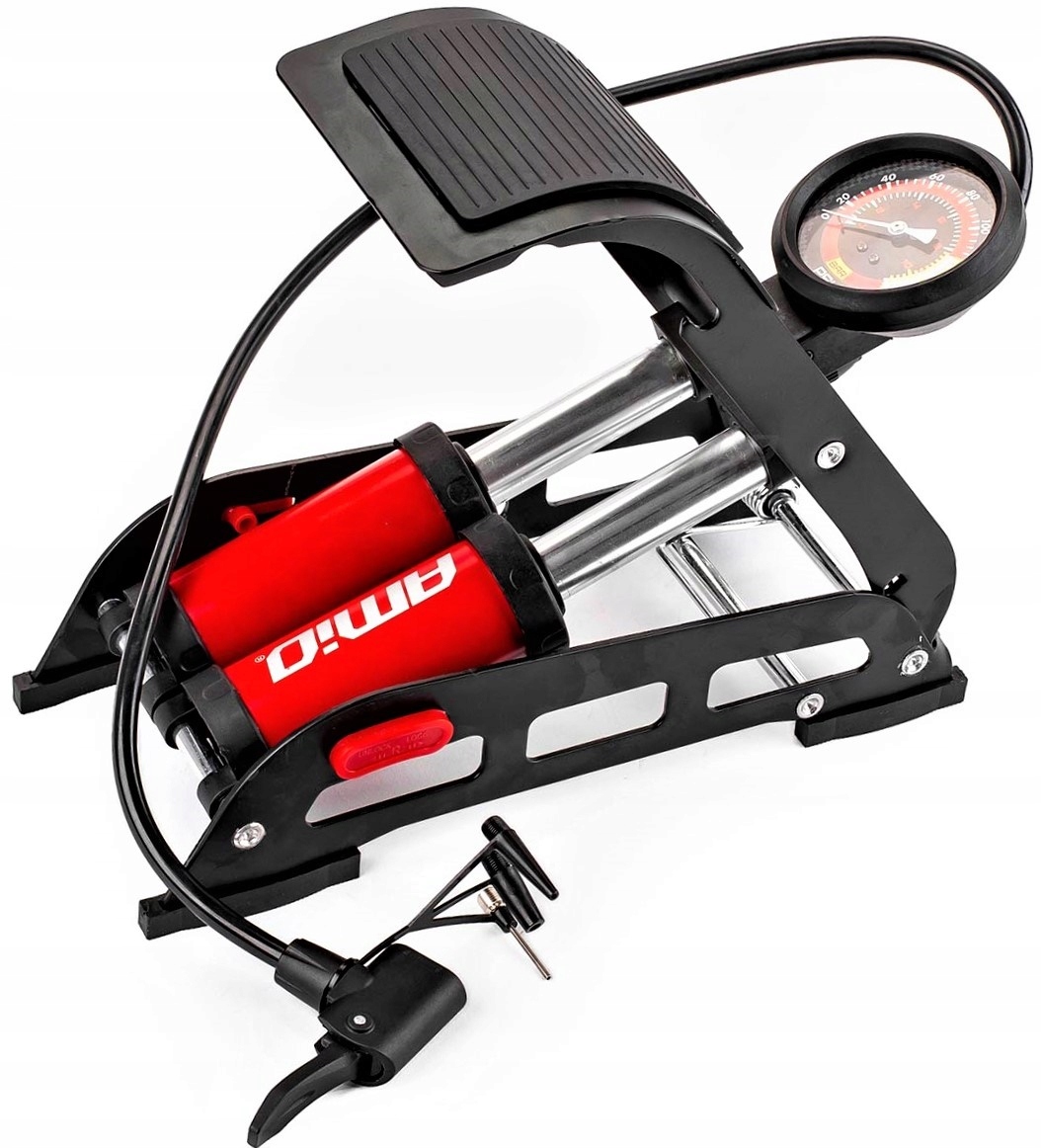 POMPKA NOŻNA DWUTŁOKOWA MANOMETR 11BAR UNIWERSALNA - 5906101043524 ...