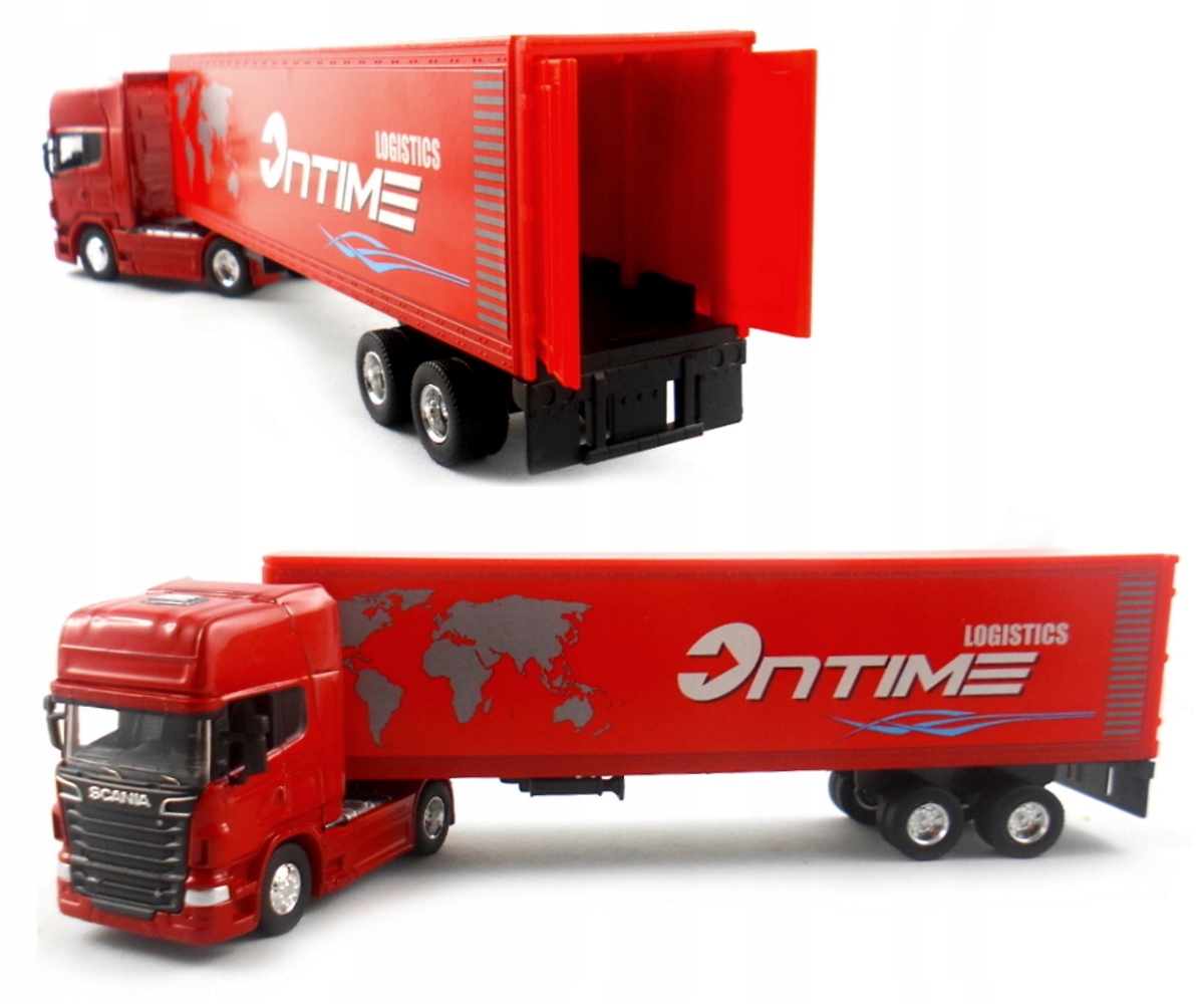 SCANIA V8 R730 MODEL METAL WELLY 1:64 CZERWONY TIR 13680052650 - Allegro.pl