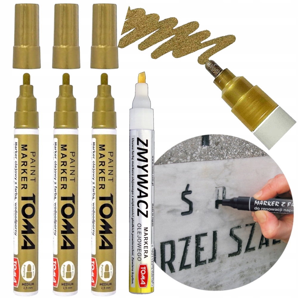 Fixy na renovaci náhrobků TOMA sada 3 zlatých ks + odličovač za 209 ...
