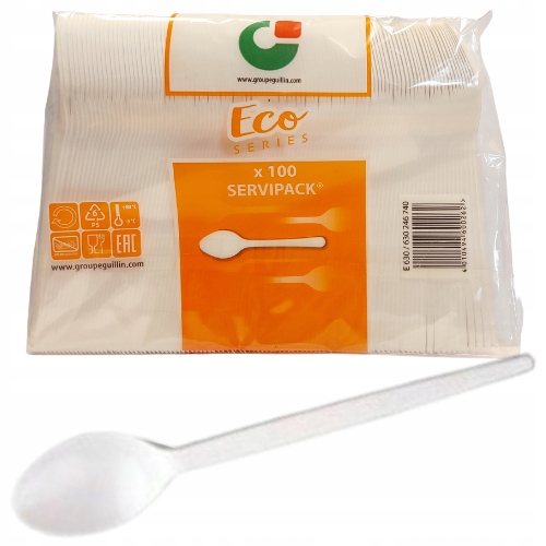 SERVIPACK ŁYŻKA DUŻA PLASTIKOWA BIAŁA 100 SZTUK (4010494600262) • Cena ...