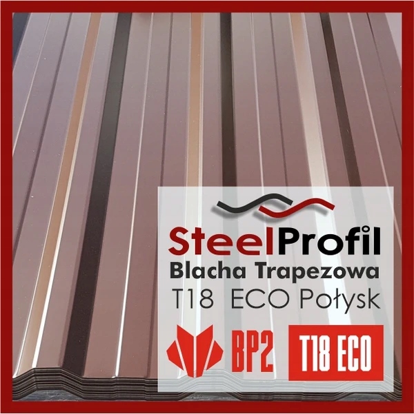 Blacha Trapezowa T18 ECO Połysk BP2 • Cena, Opinie • Pokrycia dachowe 16125123429 • Allegro