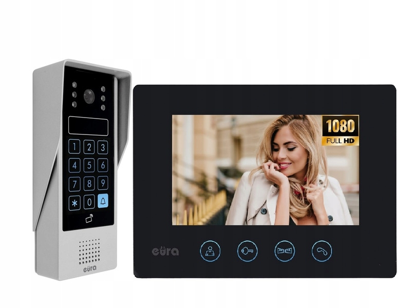 Wideodomofon EURA VDP-90A3 Czarny (5905548278230) • Cena, Opinie ...