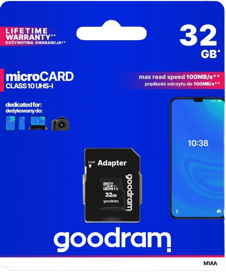 Goodram karta pamięci microSDHC 32 GB CL10 + adapter - Sklep, Opinie, Cena w Allegro