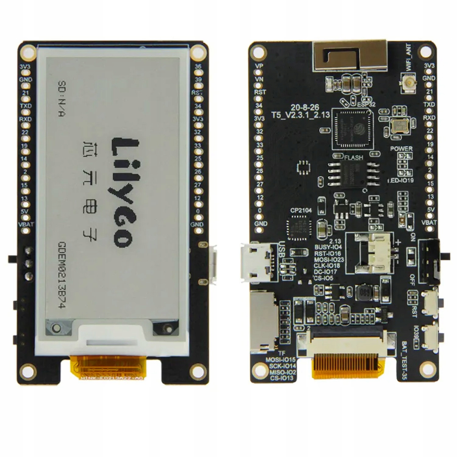 ESP32 LilyGO T5 V2.3.1 E-paper displej 2.13" SSD1680 za 569.00CZK - Allegro