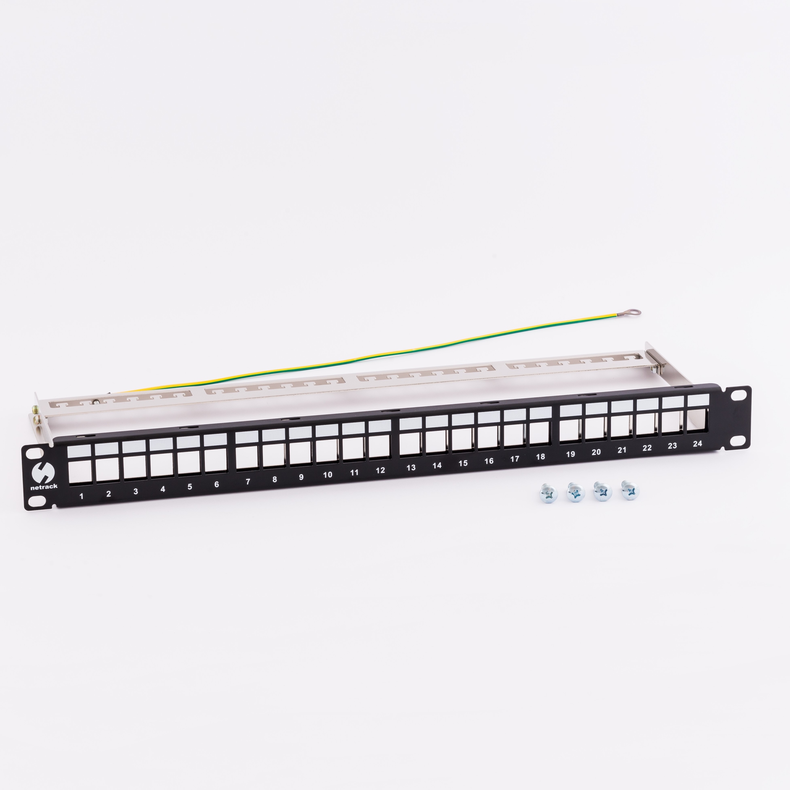 Patch panel pusty keystone RACK 19" 1U 24p FTP STP Netrack patchpanel ...
