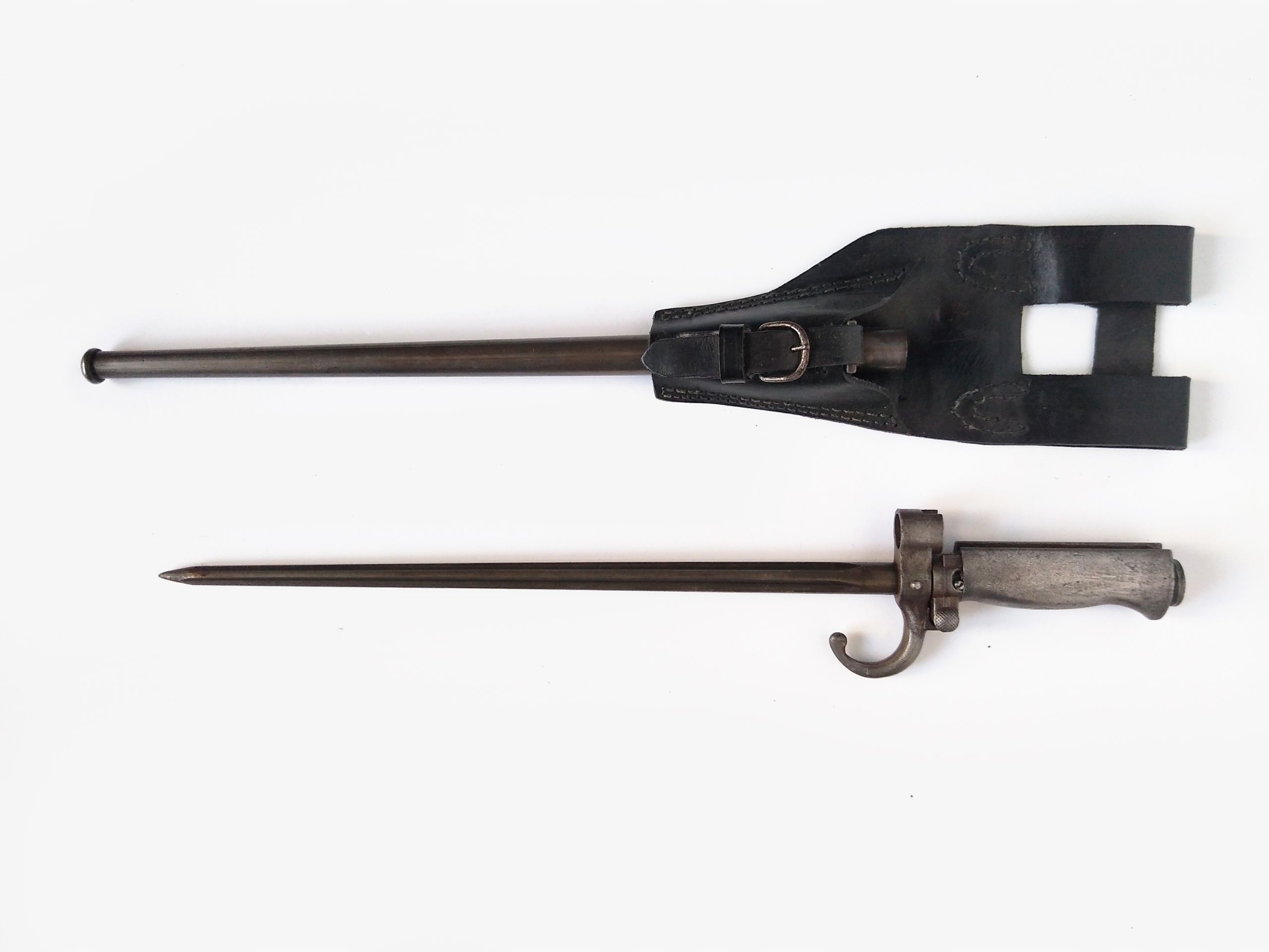 Bagnet francuski do karabinu Lebel krótki z rękojeścią żeliwną RZADKI ...