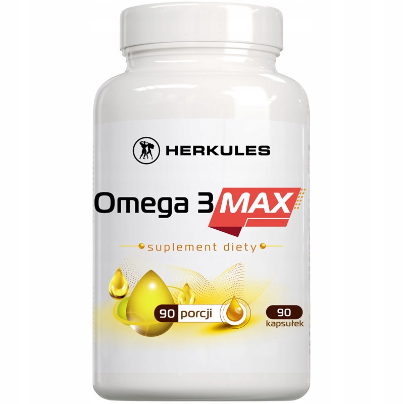 HERKULES Omega 3 MAX 90caps 330MG EPA 220MG DHA SERCE ODPORNOŚĆ LIPIDY ...