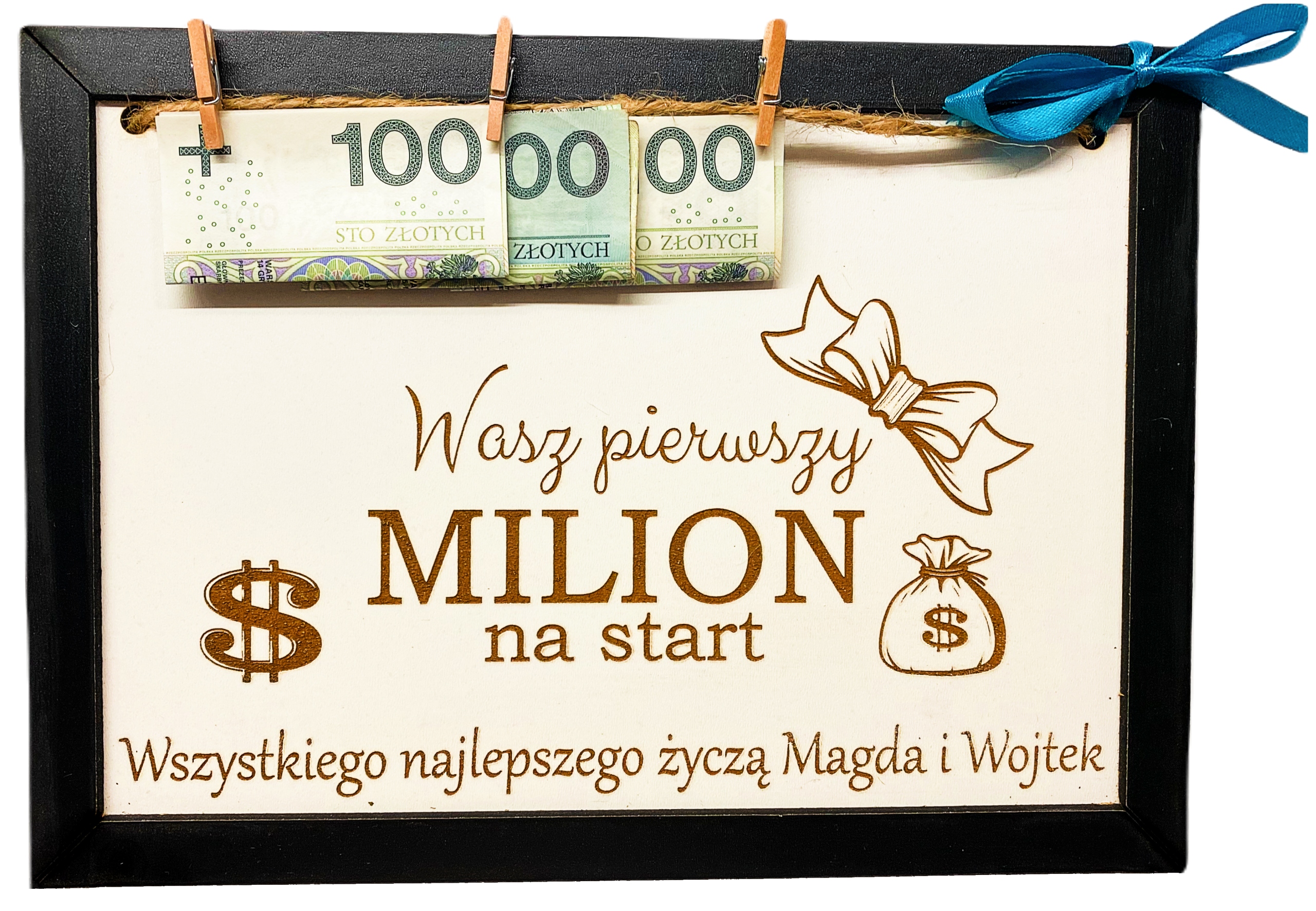 PIERWSZY MILION RAMKA PREZENT NA URODZINY 30 40 50 • Cena, Opinie - Allegro