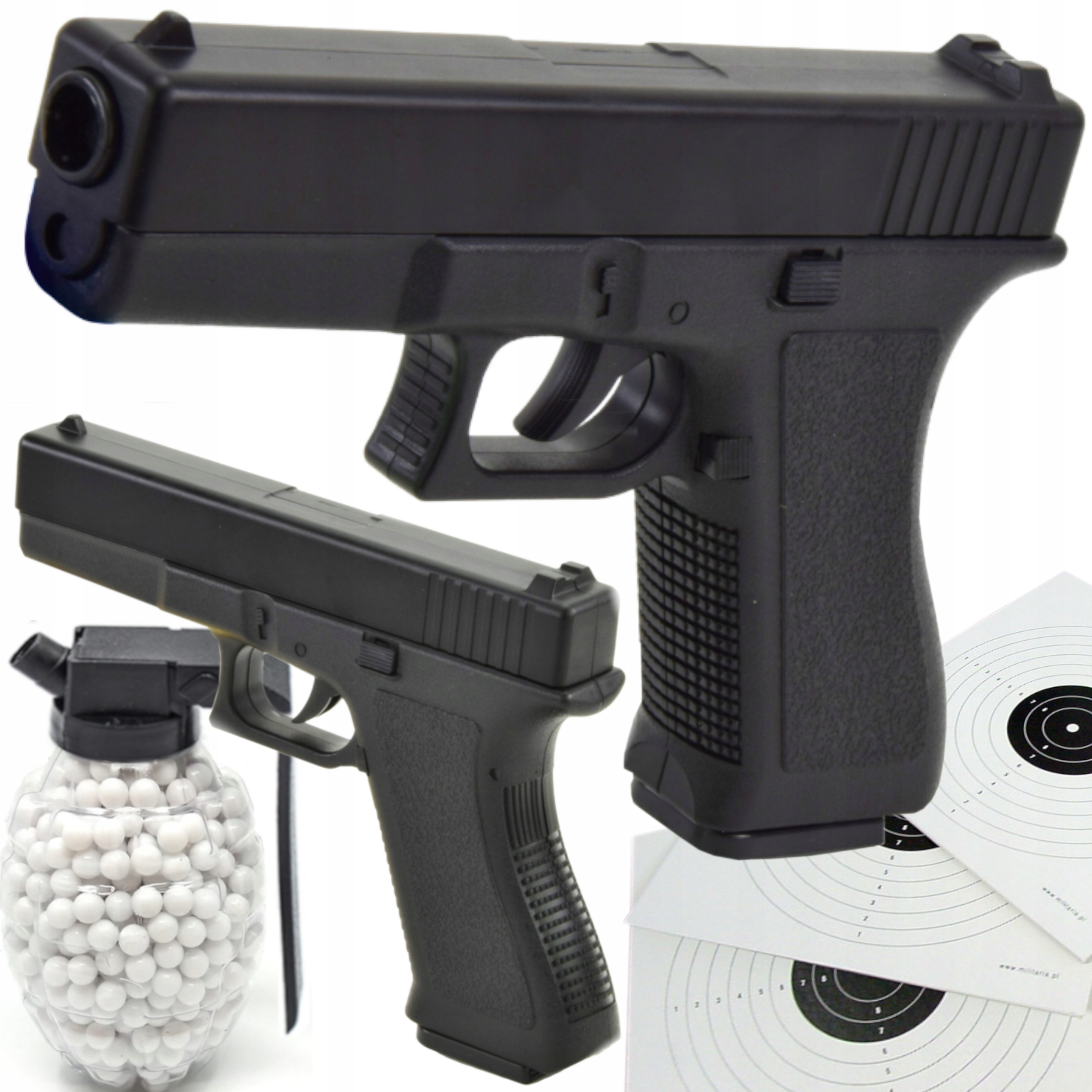 PISTOLET NA KULKI POLICYJNY GLOCK 17 ASG + GRANAT 12767775668 - Allegro.pl