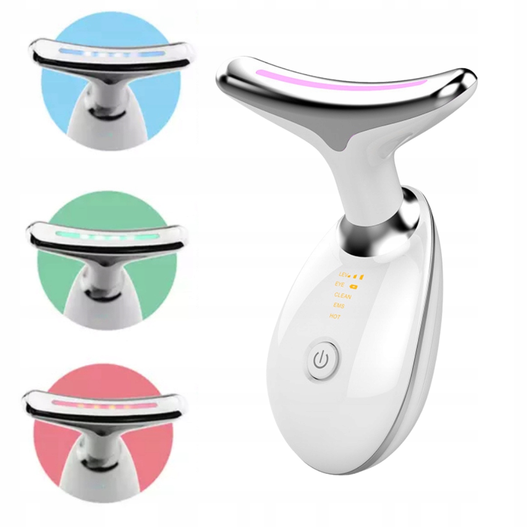 Masażer do szyi twarzy i żuchwy ODMŁADZAJĄCY termo wibracyjny terapia ...