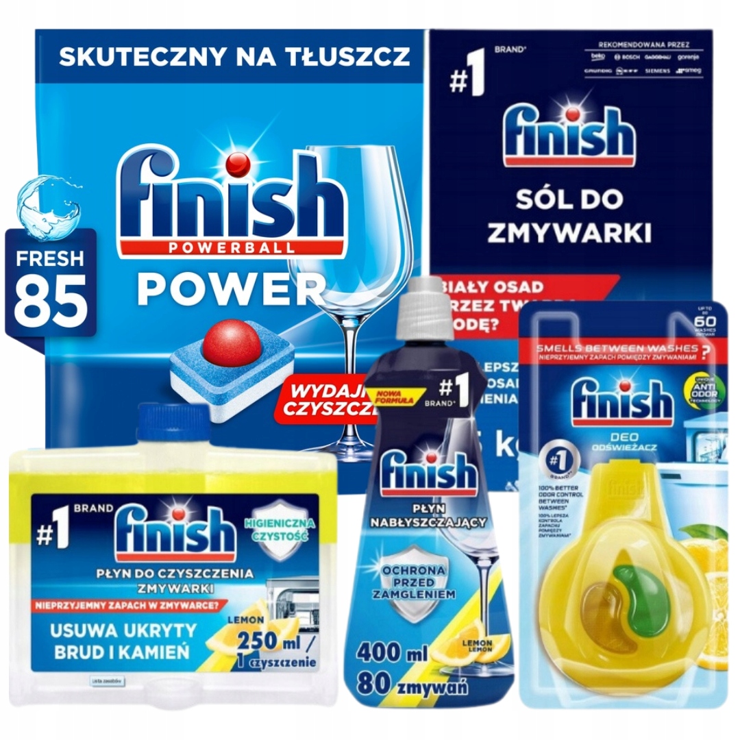 Finish Tablety do myčky Power All in One Fresh 85 ks 4 doplňky - Allegro