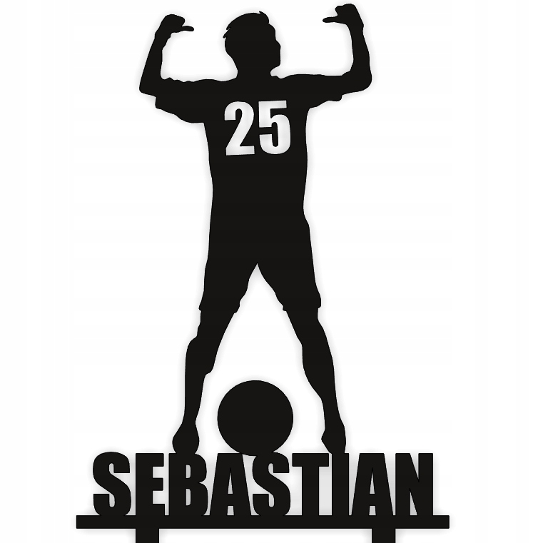 OZDOBA PIŁKARZ DEKORACJA TOPPER NA TORT WIEK IMIE RONALDO MESSI ...