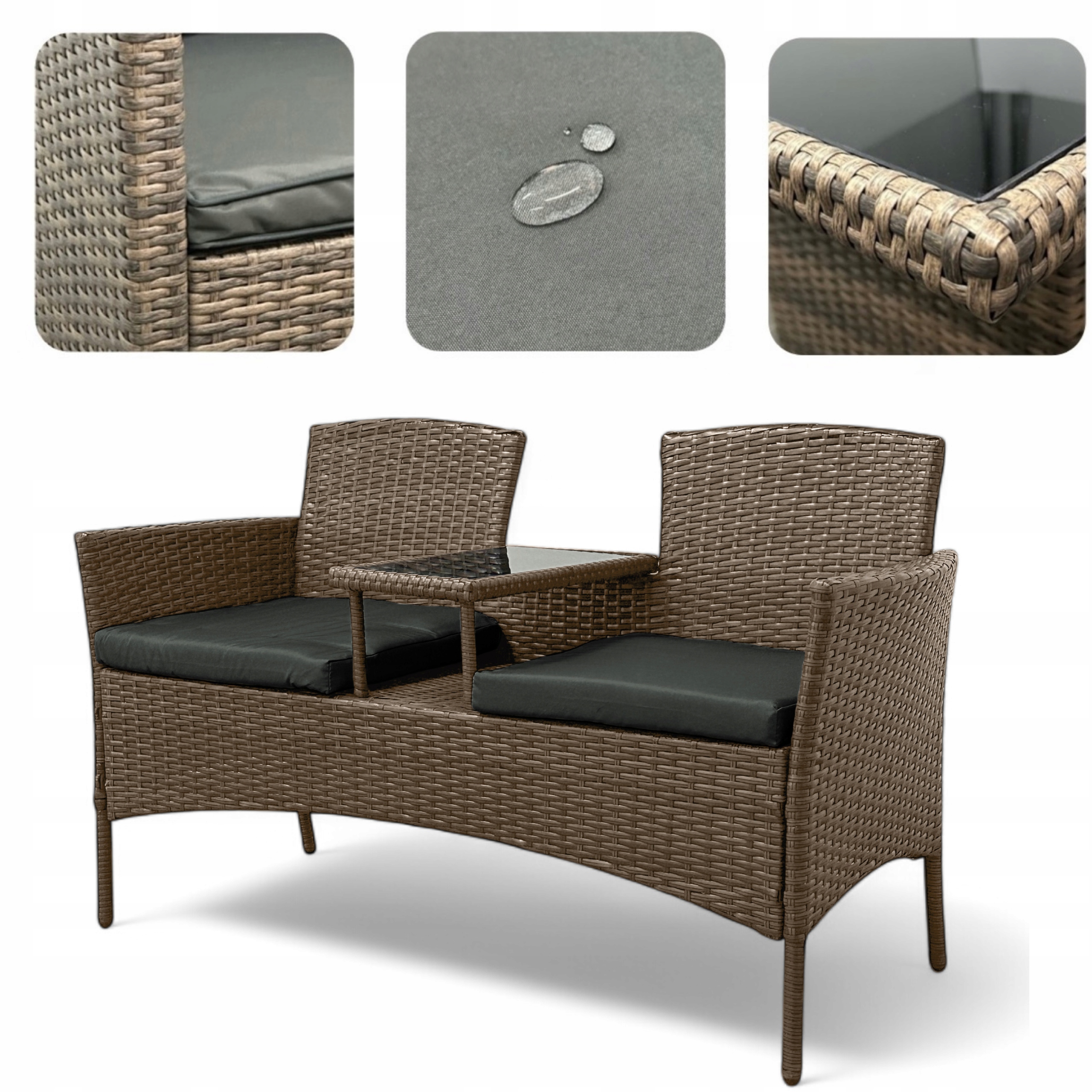 ZESTAW MEBLI OGRODOWYCH NM-03 MTG MEBLE OGRODOWE TECHNORATTAN BRĄZ JASNY (5906293694382) • Cena ...