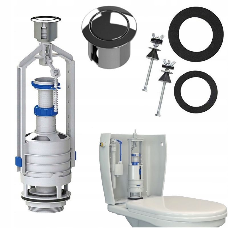 Przycisk spłukujący do WC Kk-Pol DIAMONT biały tworzywo sztuczne ...