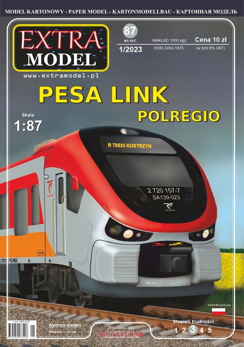 Extra Model PESA LINK POLREGIO 1:87 • Cena, Opinie • Modele kartonowe 13269789365 • Allegro