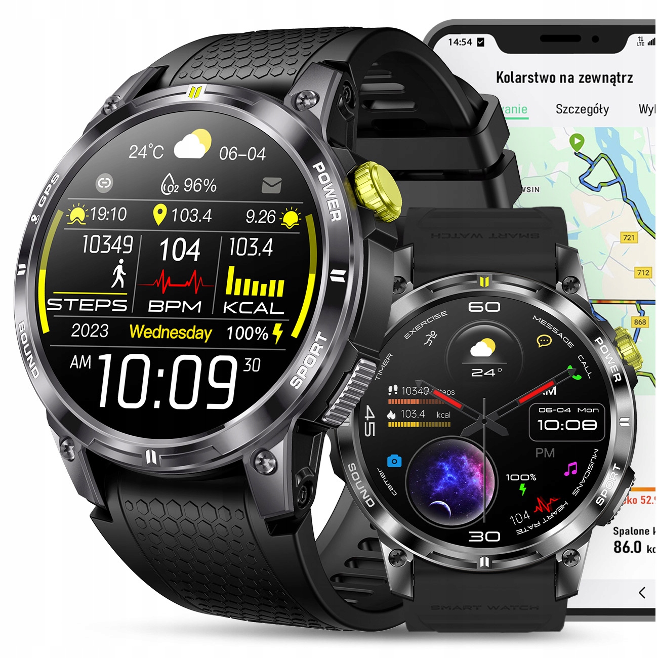 SMARTWATCH MĘSKI Z GPS POLSKIE MENU WODOODPORNY AMOLED 400mAh ROZMOWY SPORT - Sklep, Opinie ...