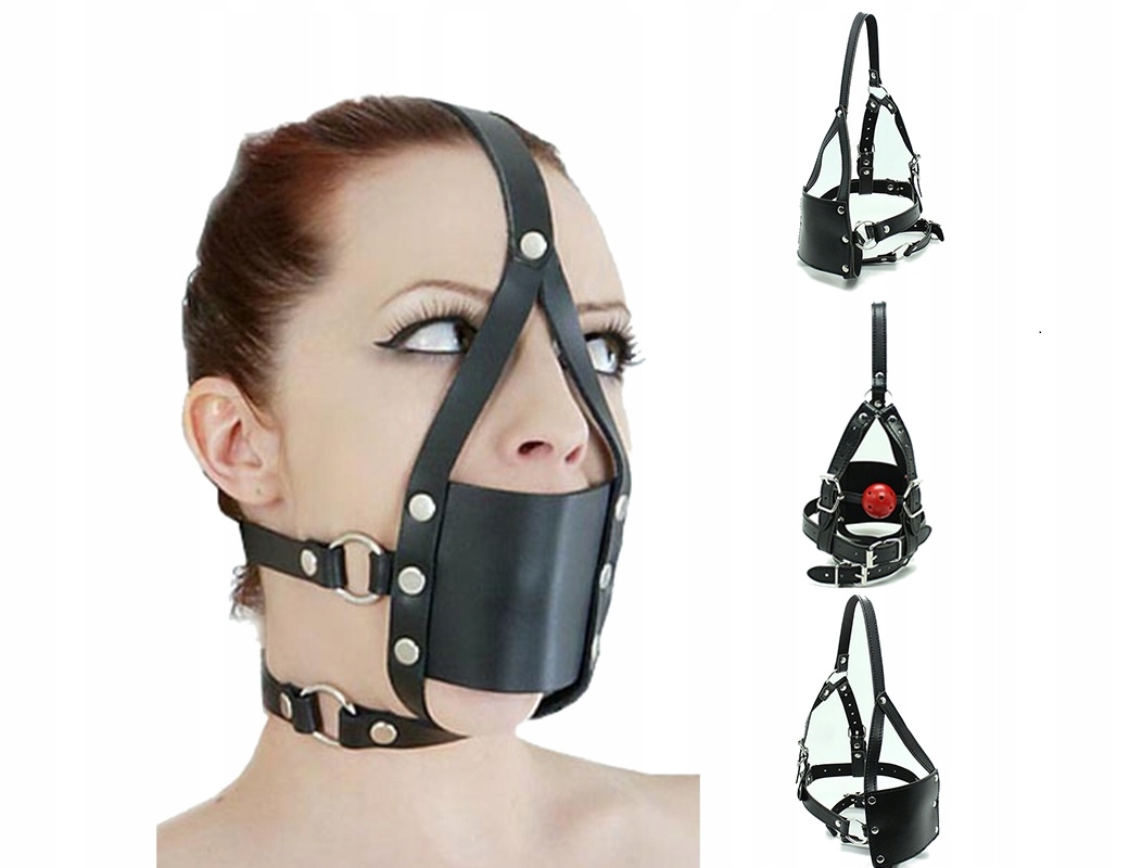 !czarna Skórzana Maska Bdsm w Kneble - BDSM - Allegro.pl