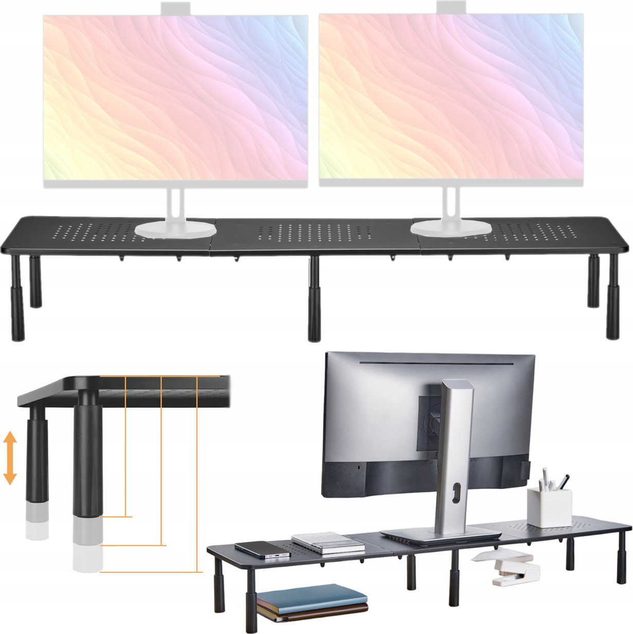 PODSTAVEC POD MONITOR POLICE PRO 2 MONITORY NASTAVITELNÁ VÝŠKA ŠIROKÁ ...