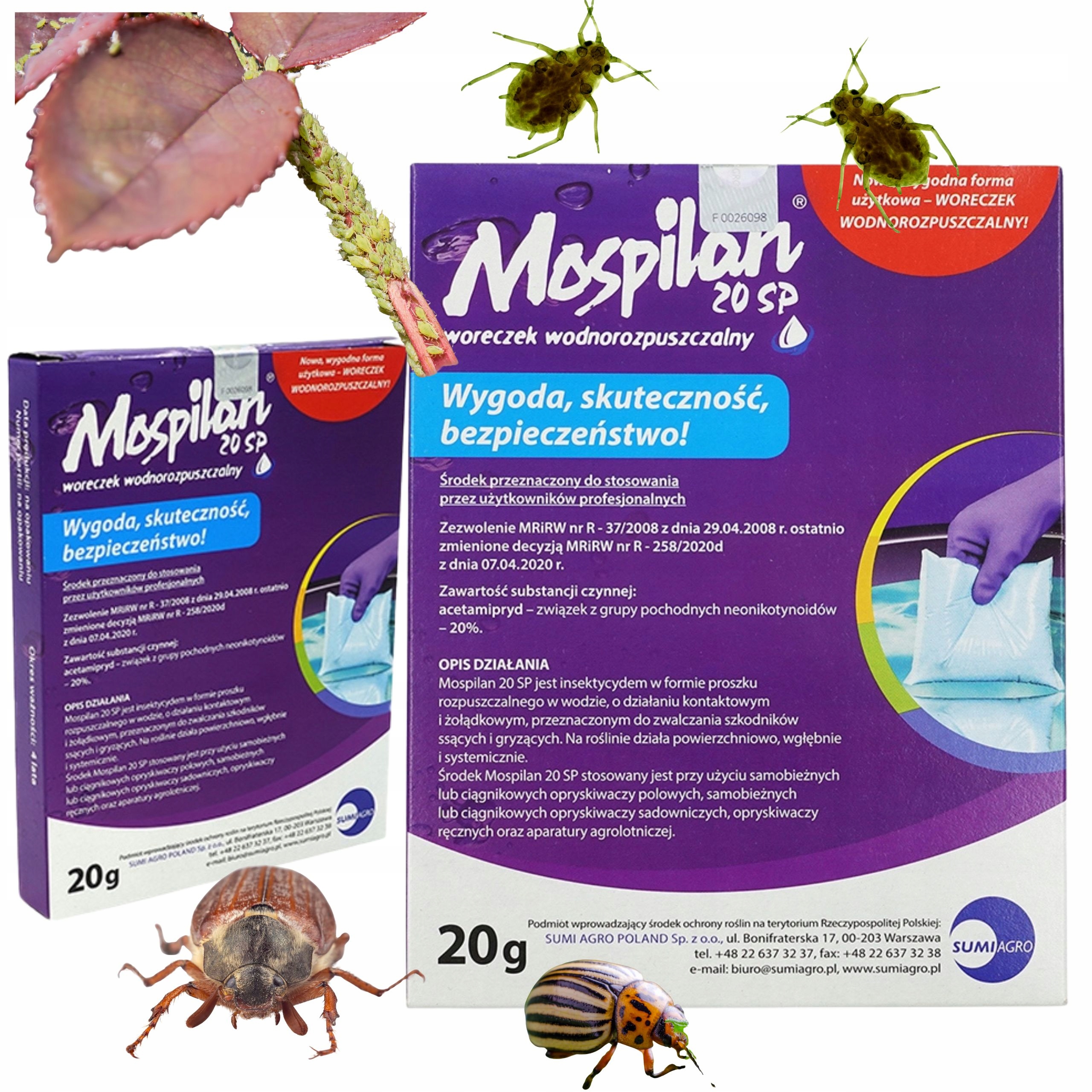 MOSPILAN 20 SP 20g opuchlak mszyca ćma stonka oprysk owadobójczy ... MOSPILAN 20 SP 20g opuchlak mszyca ćma stonka oprysk owadobójczy ...