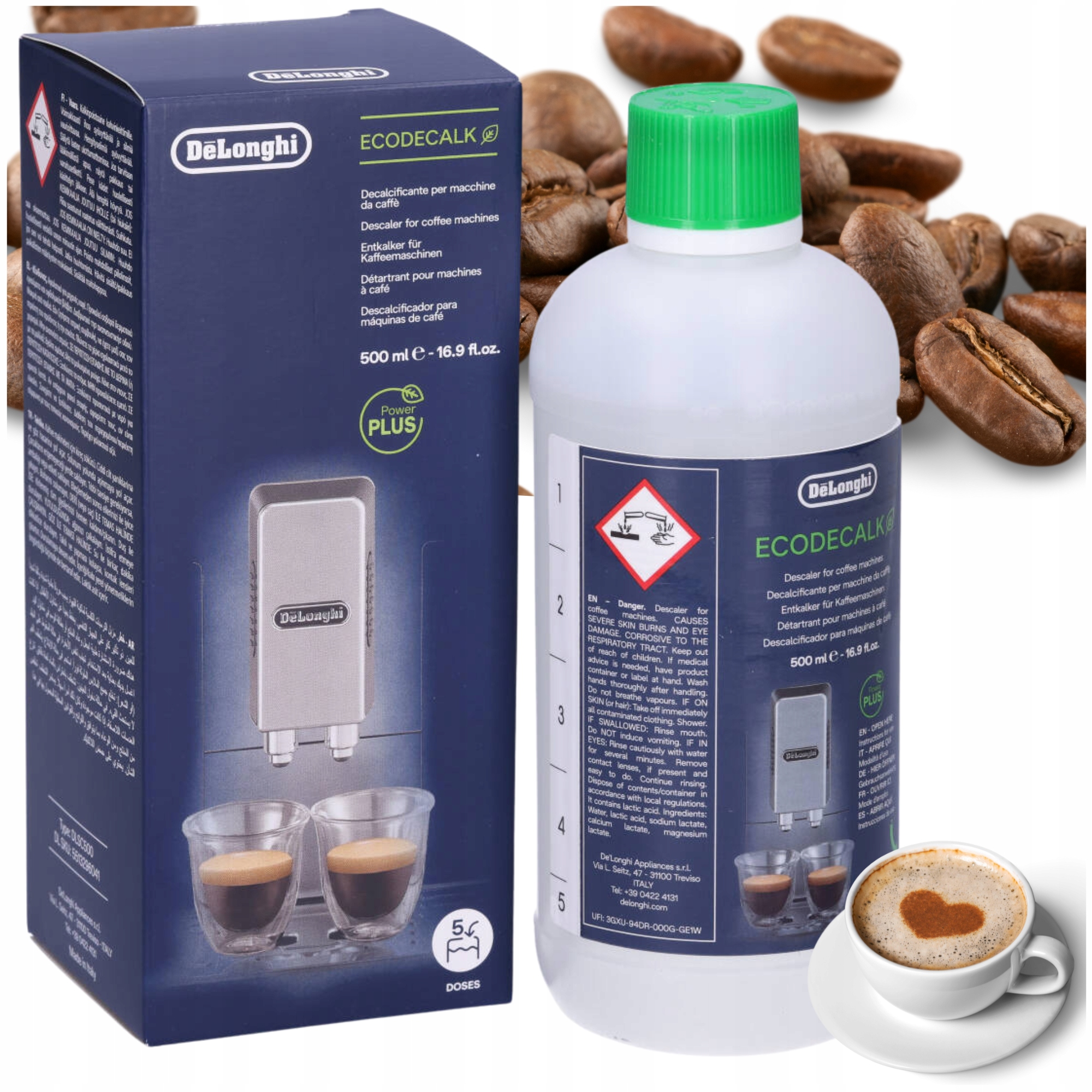 ODKAMIENIACZ do ekspresu DeLonghi EcoDecalk DLSC500 500ml ORYGINALNY ...