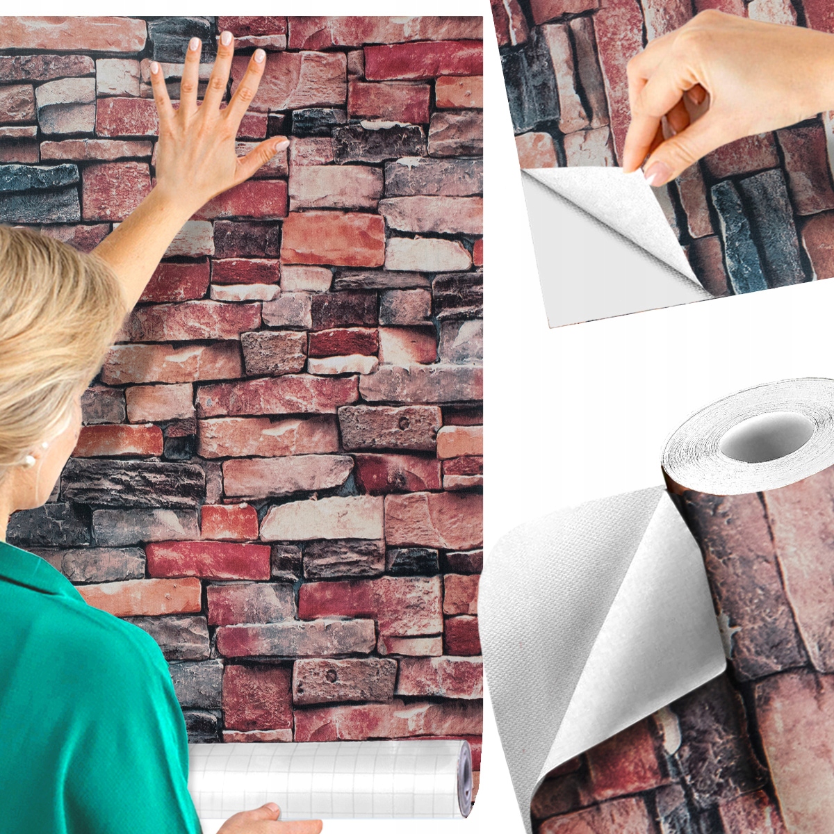 TAPETA SAMOPRZYLEPNA ŚCIENNA OKLEINA WINYLOWA KAMIEŃ EFEKT 3D IMITACJA 10m (5903857923605 ...