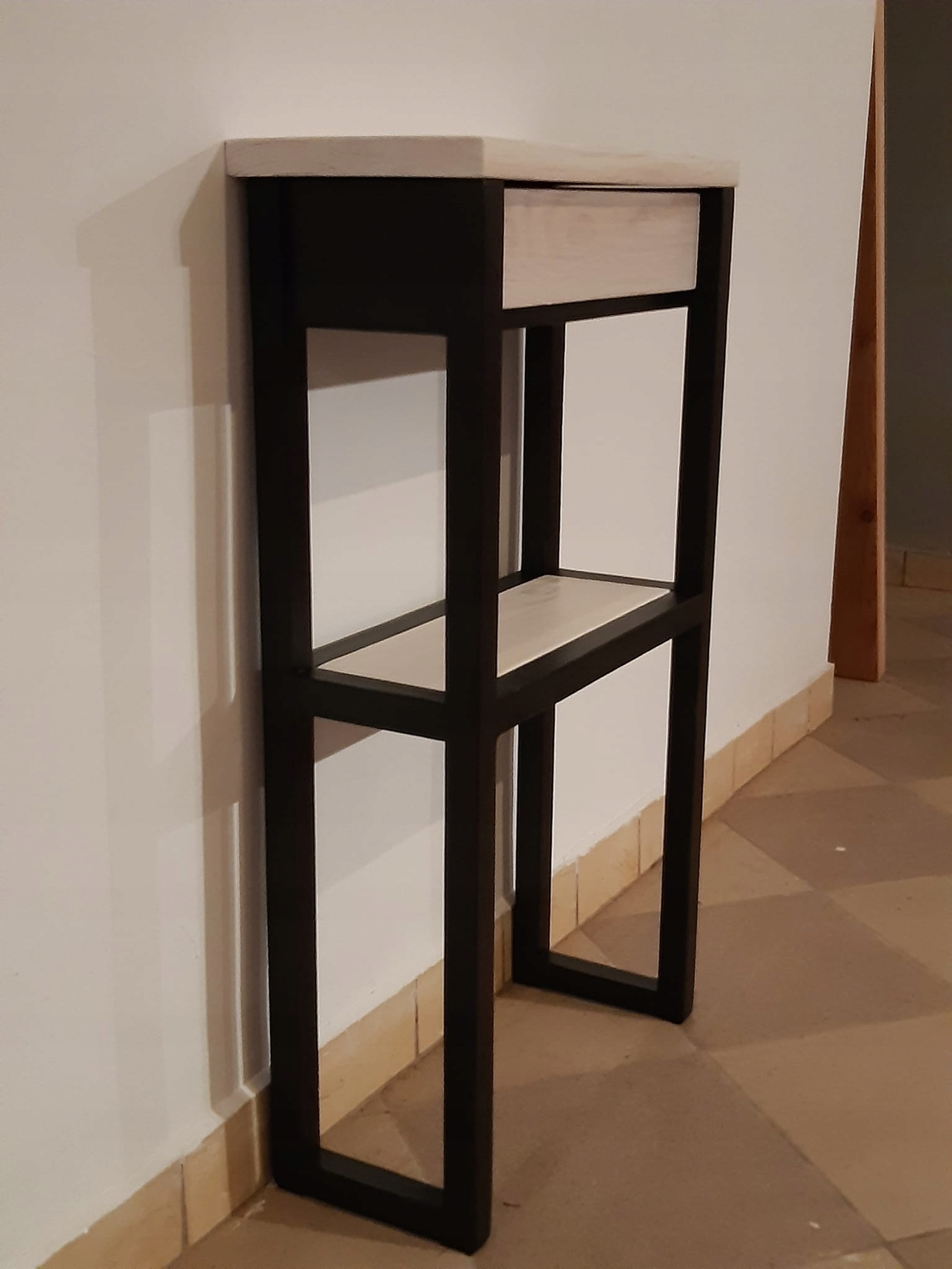 Stolik KONSOLA 45x20 h80 Salon SZUFLADA + PÓŁKA • Cena, Opinie ...