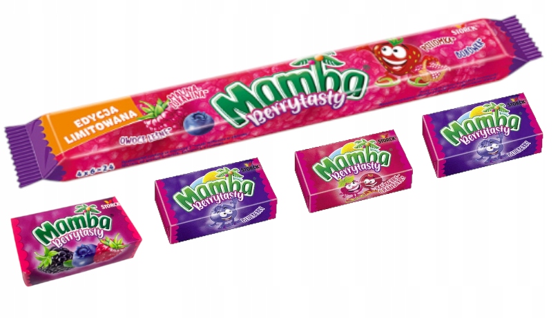 Mamba Berrytasty Gumy rozpuszczalne o smakach owocowych 106 g (4 x 26,5 ...