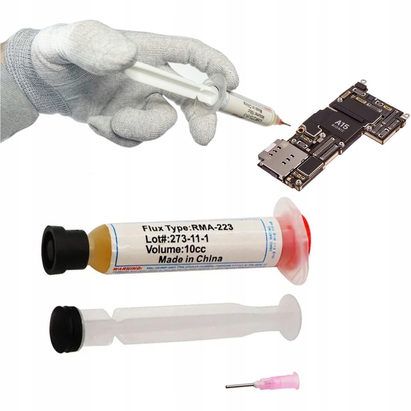 TOPNIK RMA-223 FLUX PASTA LUTOWNICZA ŻEL DO LUTOWANIA IGŁA DO KLEJU 19G ...