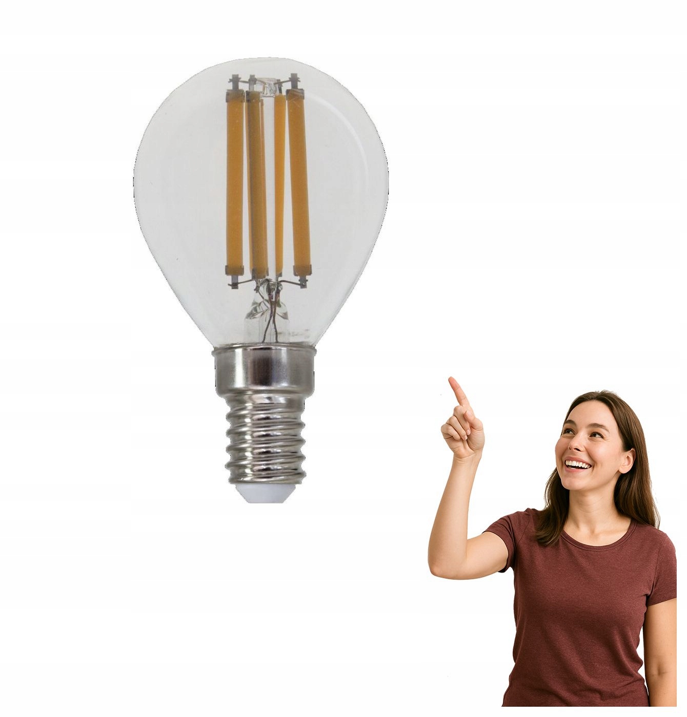 LED žiarovka FILAMENT priehľadná 6W E14 teplá biela, (5996595790318 ...