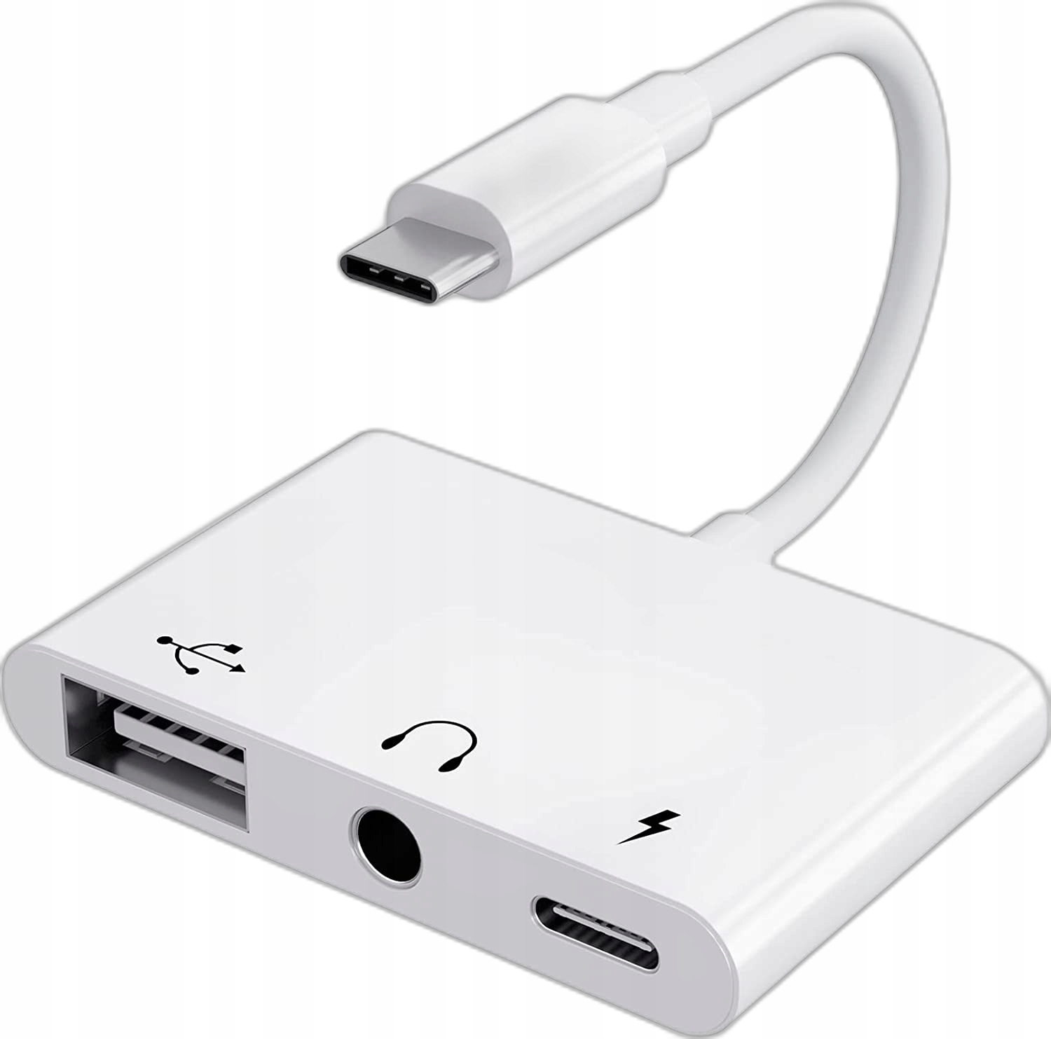 ADAPTER KABEL OTG PRZEJŚCIÓWKA Z USB C NA USB + JACK 3,5MM + ŁADOWANIE ...