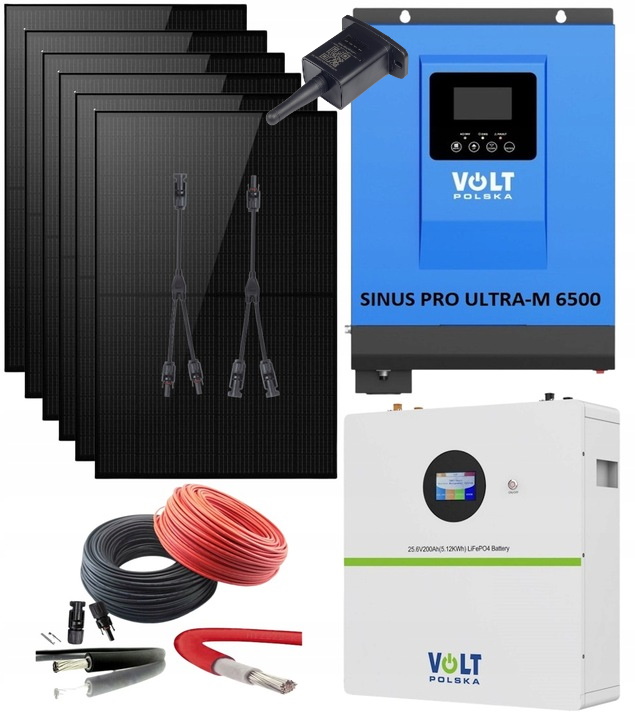 Solární sada 3000W OFF-GRID Invertor 230V Zásobník energie LifePO4 5kWh ...