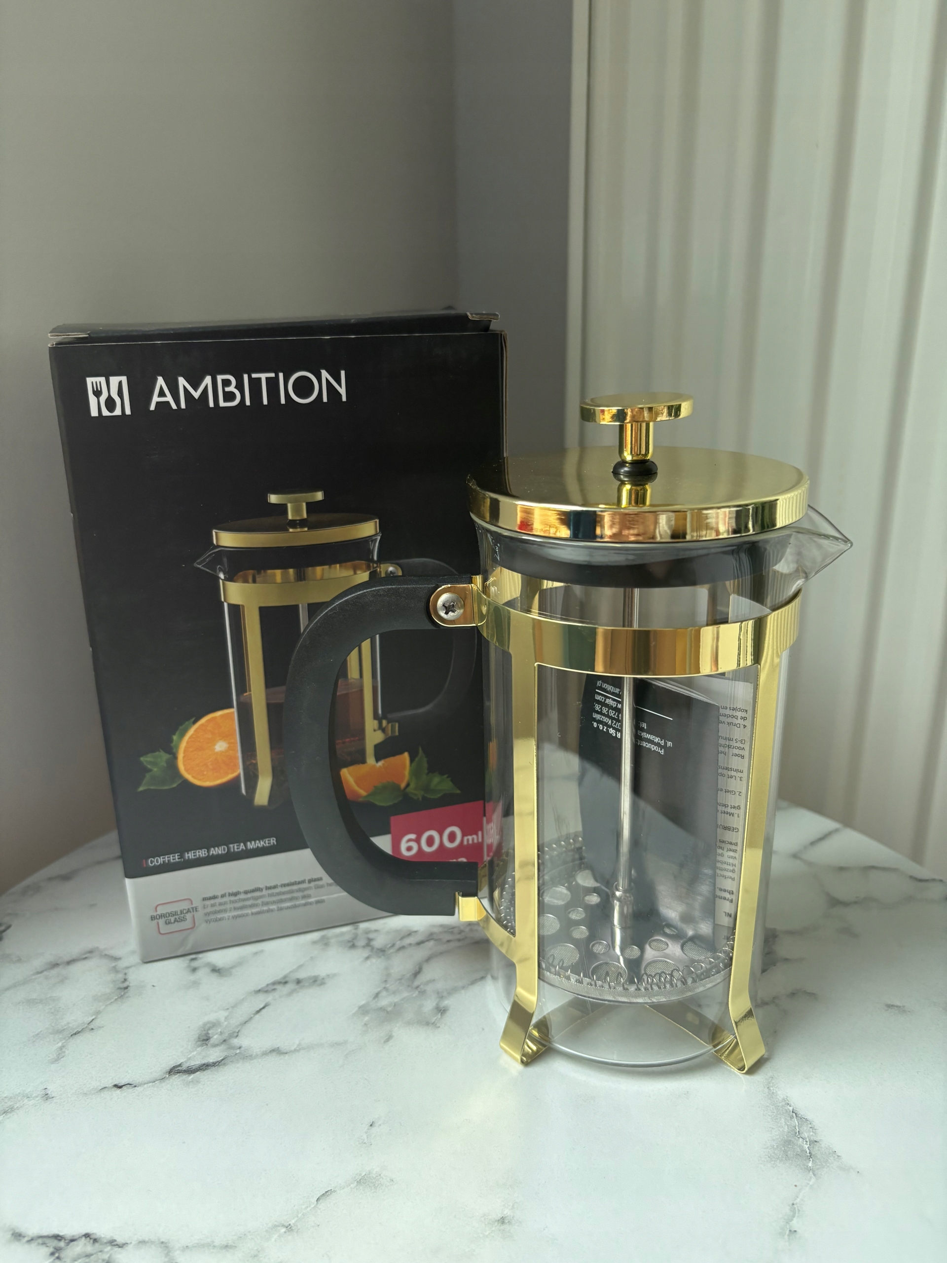 ZAPARZACZ DO HERBATY/KAWY ZŁOTY AMBITON SIERRA 600ML (5904134969323) • Cena, Opinie • Imbryki ...