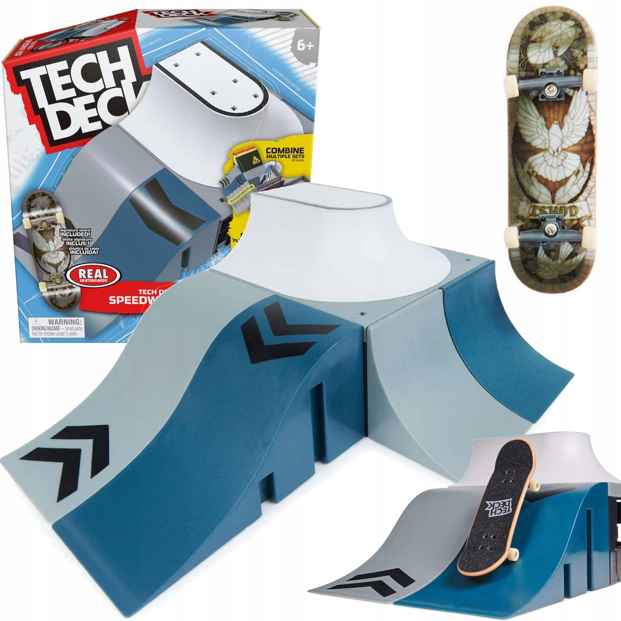 FINGERBOARD RAMPA SKATEPARK SPEEDWAY HOP ZESTAW + DESKOROLKA REAL TECH ...