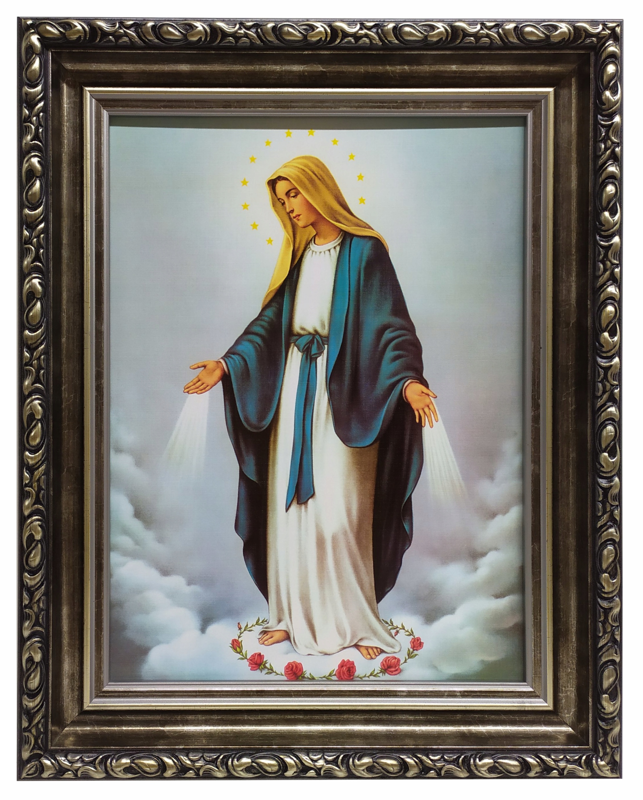 OBRAZ MATKI BOSKA NIEPOKALANA SREBRNA RAMA 40X50 (5060875548842) • Cena ...