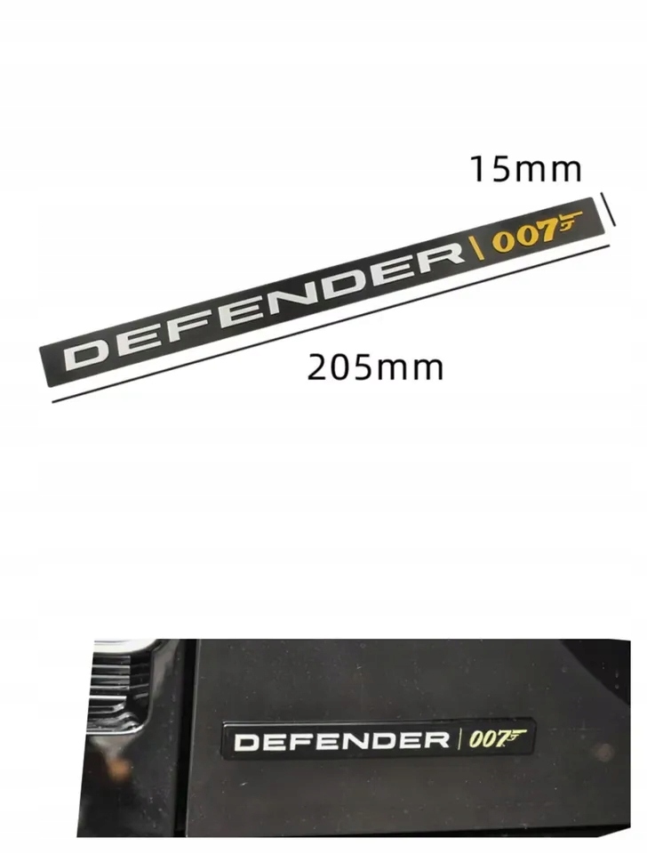 Emblemat znaczek logo napis Land Rover Defender 007 Bond za 139.99PLN z ...