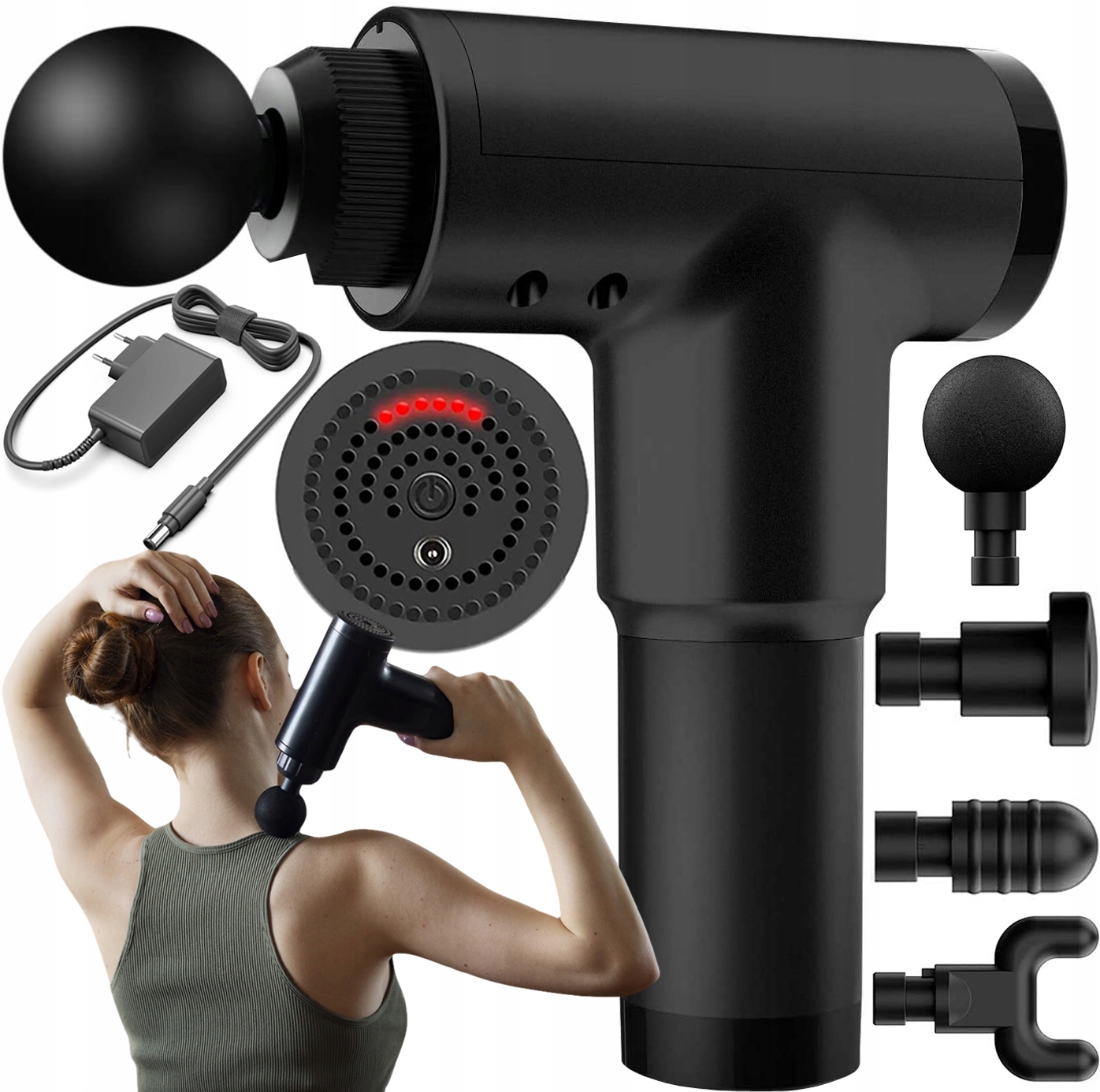 PISTOLET DO MASAŻU MOCNY MASAŻER MASSAGE GUN PRO (0698142574178) • Cena ...