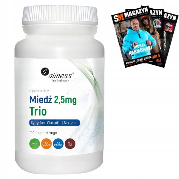 ALLINES MIEDŹ TRIO 2.5mg NA WŁOSY SKÓRĘ 100tab (5903242580598) • Cena ...