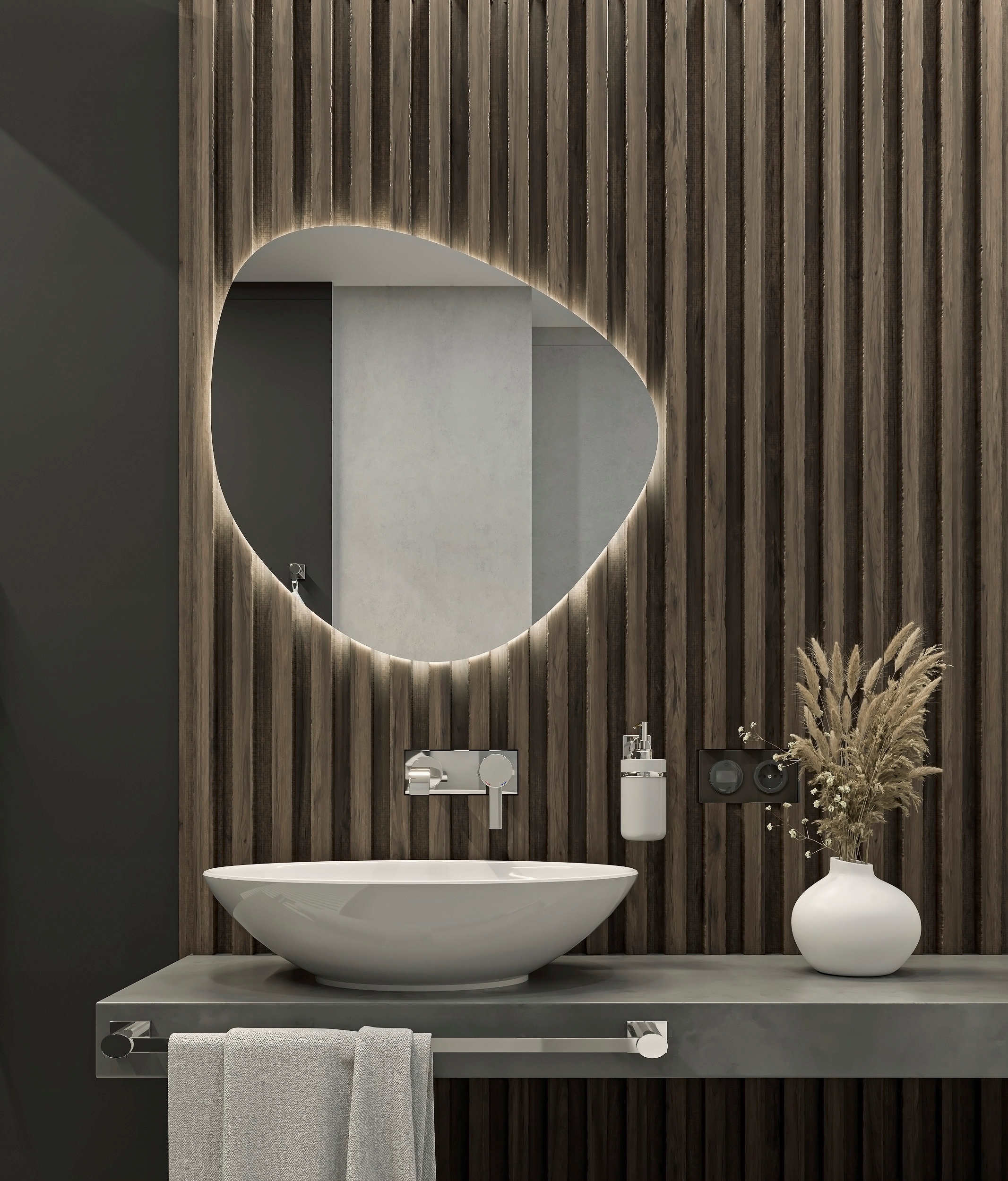 Lustro nieregularne koło Organic LED Premium 120cm (5904507530754 ...