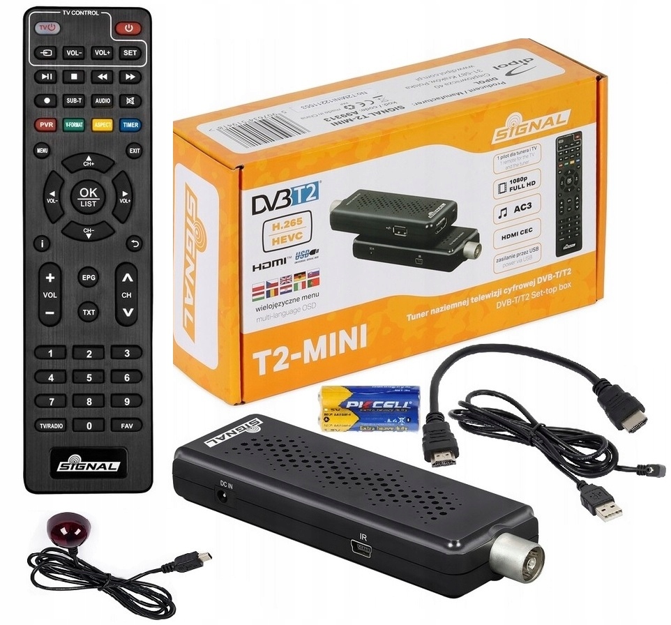 Tuner DVB-T2 HEVC dekoder TV T2-MINI USB 5V Signal - Sklep, Opinie ...