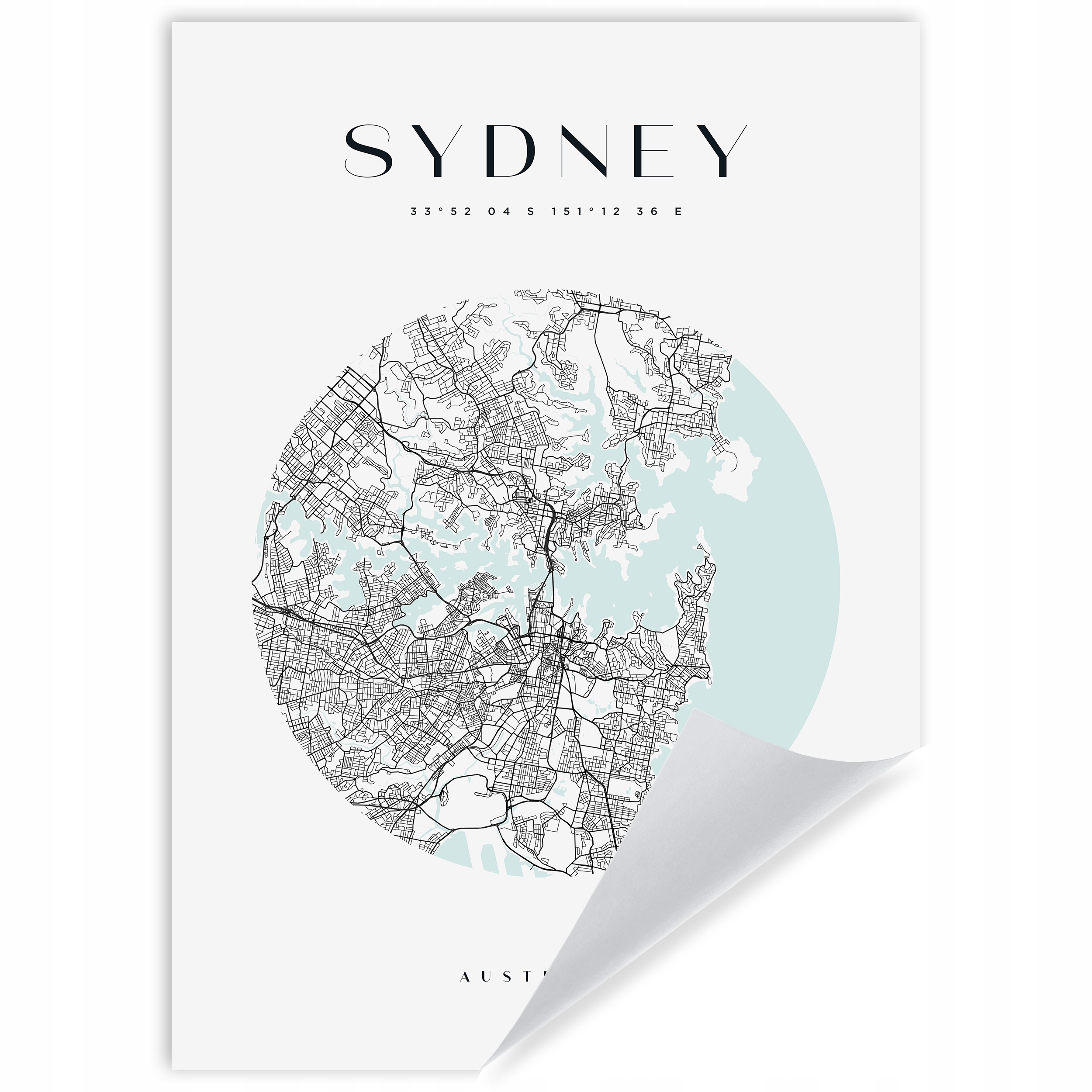 Plakat Mapa miasta Sydney koło 21X29,7 cm - porównaj ceny - Allegro.pl