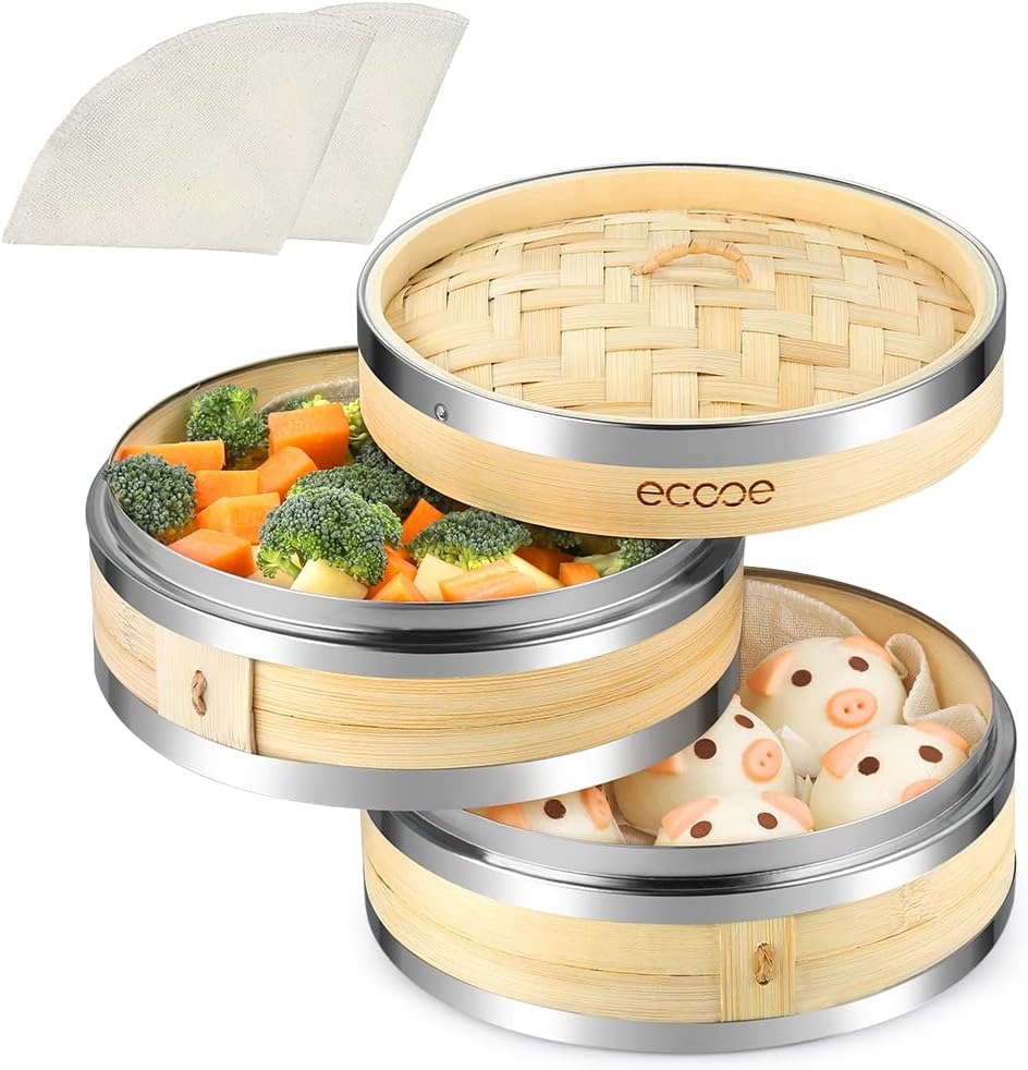 PAROWAR KOSZYCZEK BAMBUSOWY NA PIEROŻKI 2 POZIOMY (6975002275937 ...