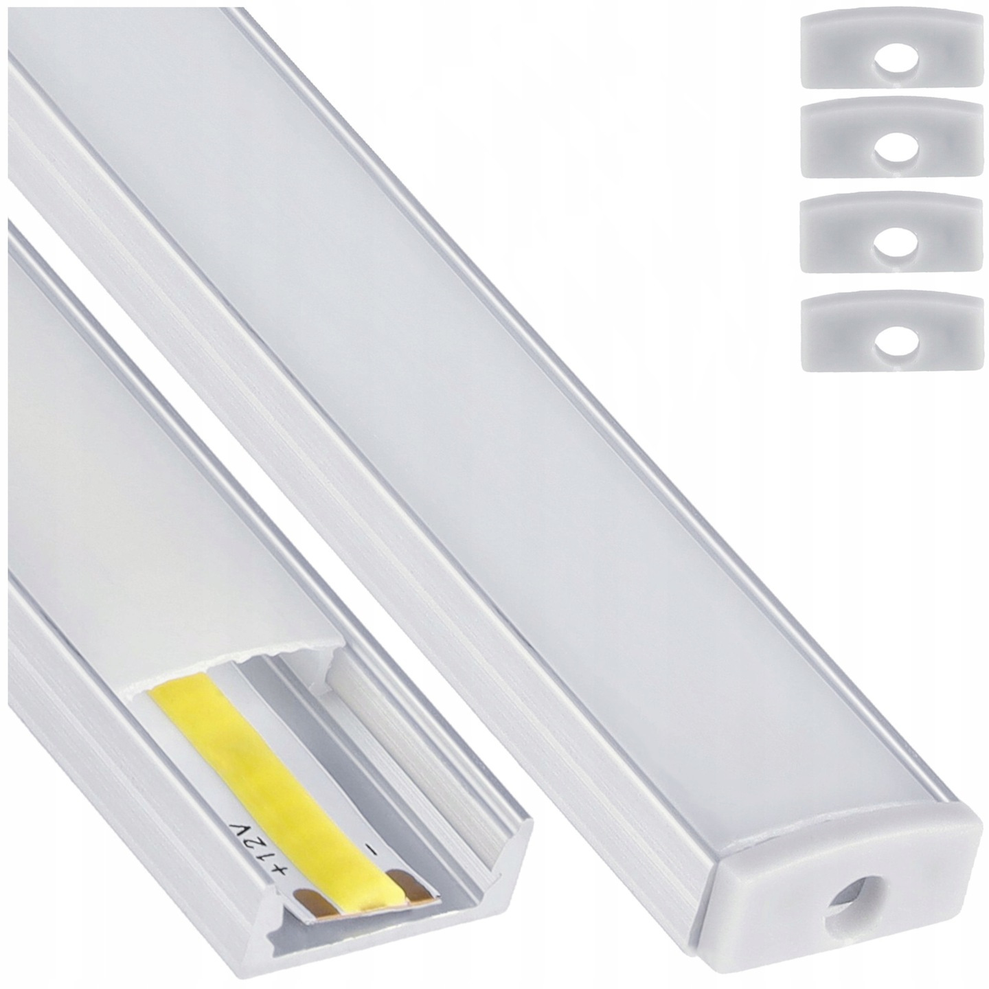 Profil LED Aluminiowy 2m Anodowany Natynkowy Do Taśmy LED 8mm - 12mm ...