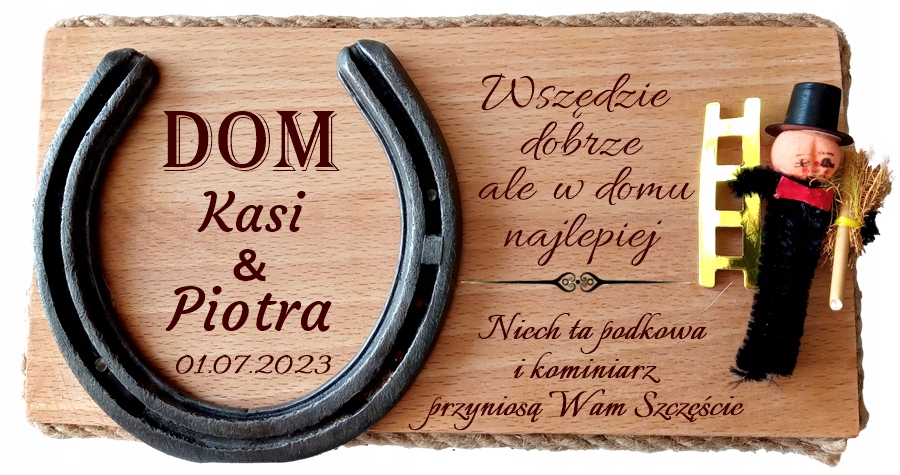 Podkowa kominiarz na szczęście prezent na nowy dom (na nowy dom na ...