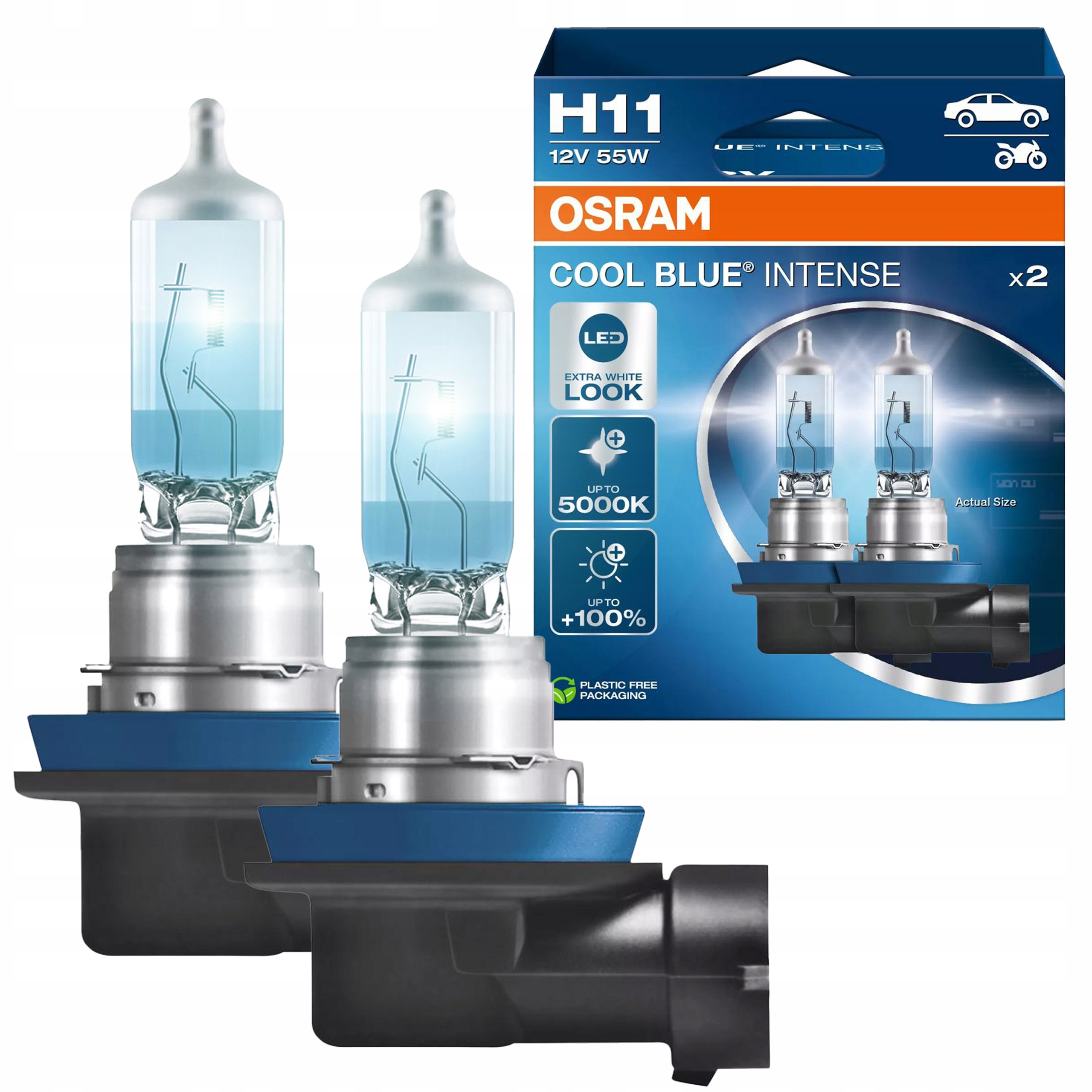 ŻARÓWKI H11 OSRAM COOL BLUE INTENSE EXTRA WHITE 5000K NEXT GEN 12V 55W ...