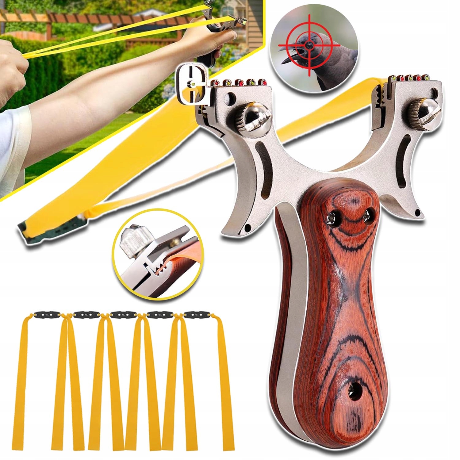 PROFESJONALNA PROCA SLINGSHOT METALOWA MYŚLIWSKA +STAL KULKI premium ...