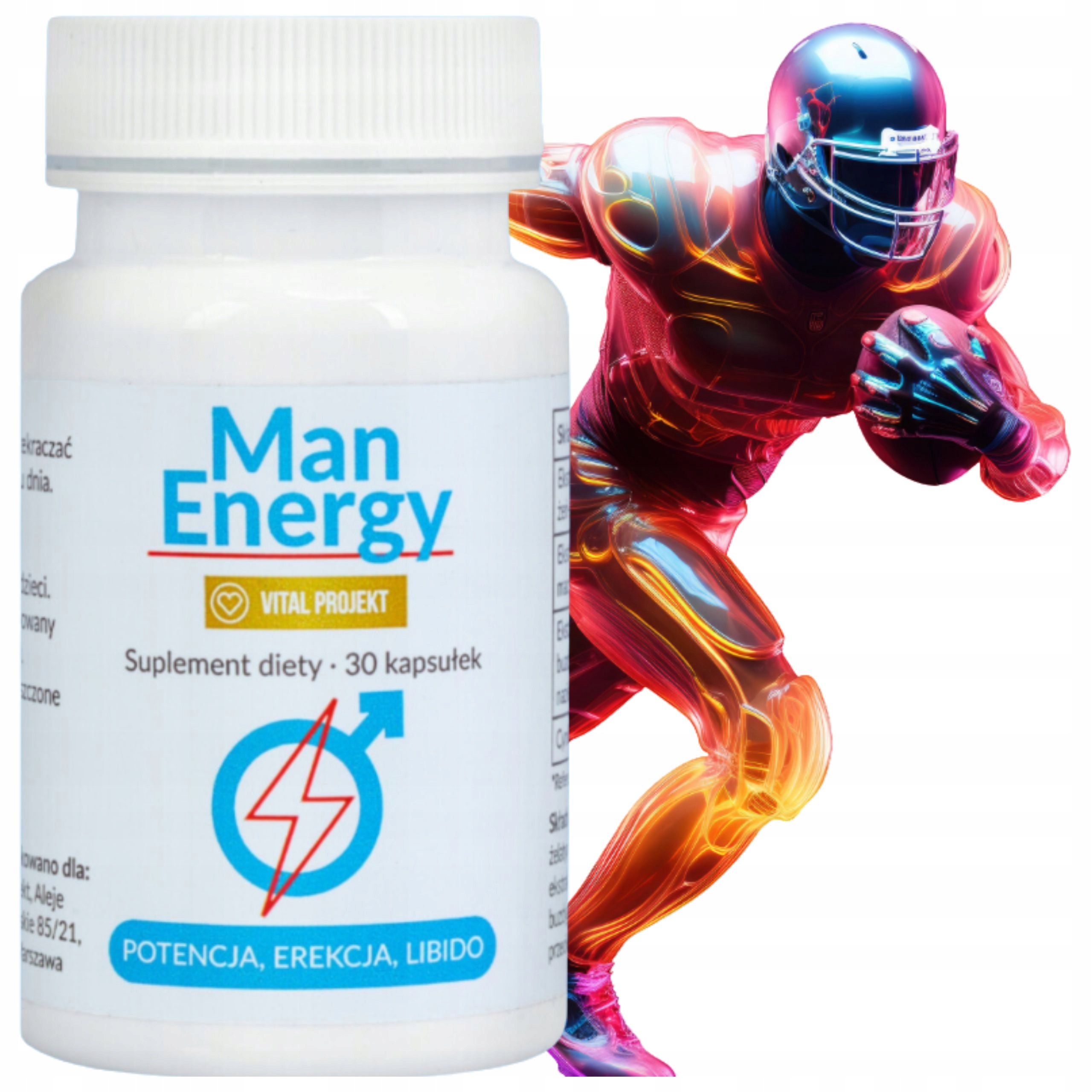 Suplement diety na potencje tabletki na seks dla mężczyzn MAN ENERGY 30 szt • Cena, Opinie - Allegro