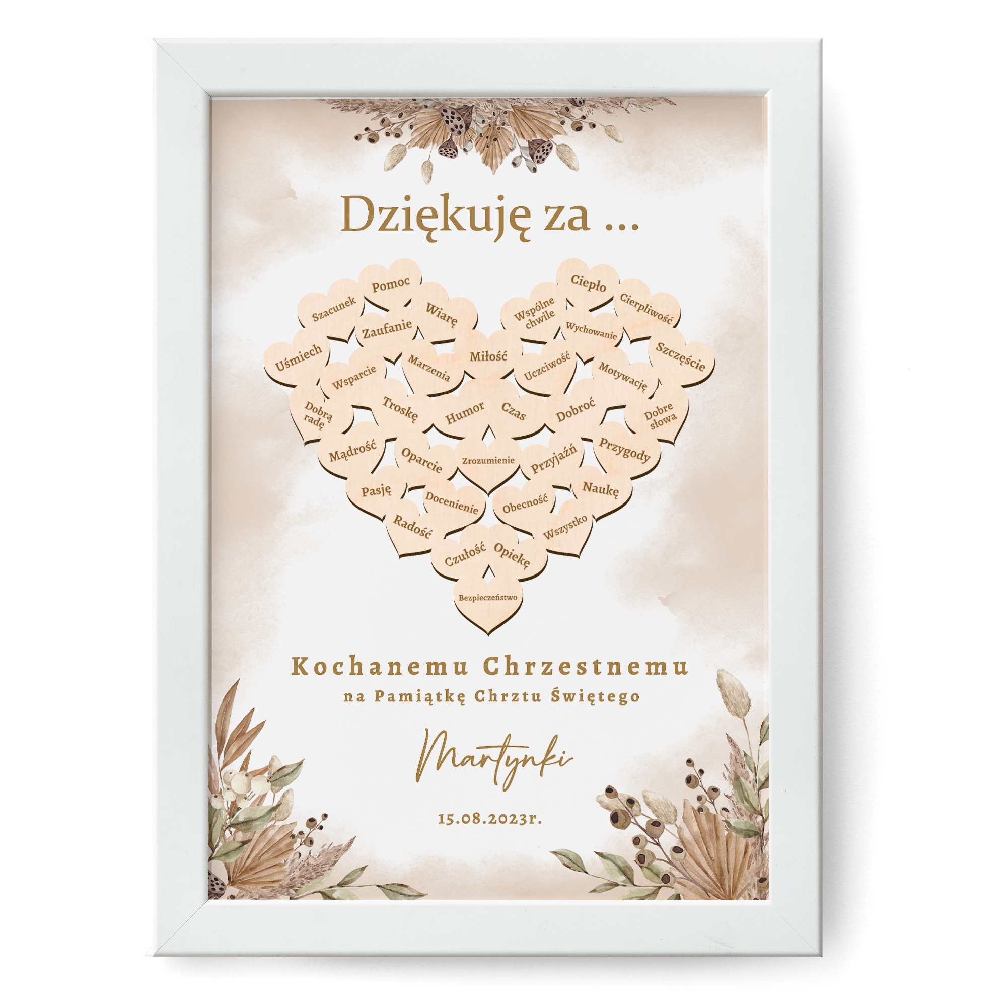 Ramka Podziękowanie dla Rodziców Chrzestnych boho (5904161086901) • Cena, Opinie • Podziękowania ...
