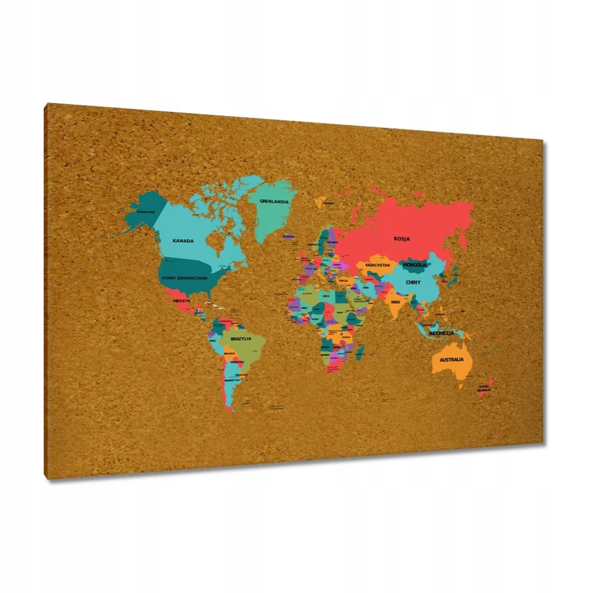 Obrazy 120x80 Mapa świata po polsku • Cena, Opinie - Allegro