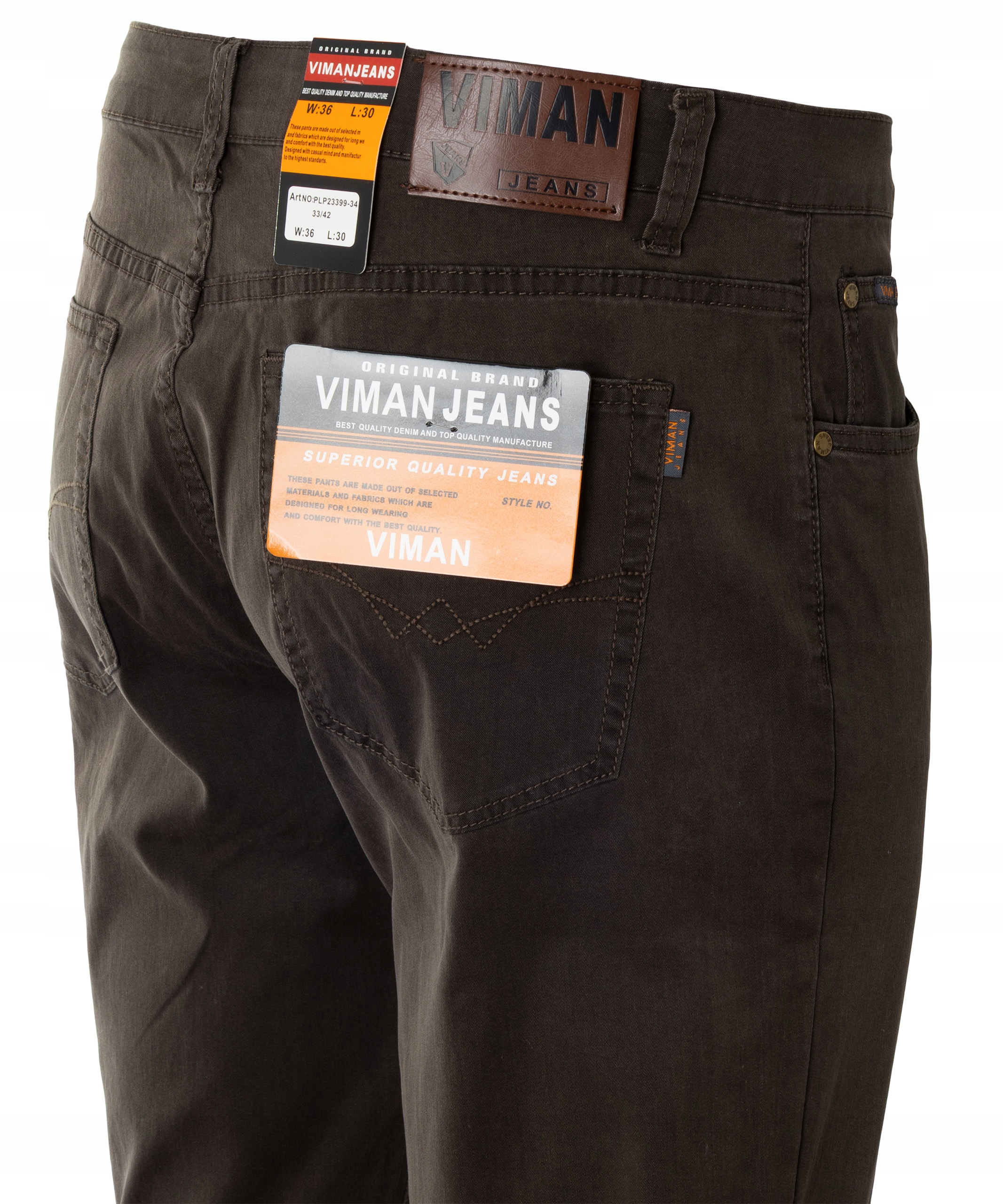 SPODNIE MĘSKIE MATERIAŁOWE BAWEŁNIANE BRĄZOWE LETNIE GŁADKIE W42 L30 • Cena, Opinie • Casual (na ...